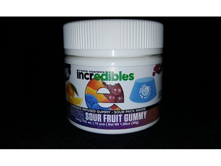 incredibles: Sativa Sour Gummies 100mg 10-pack | Leafly