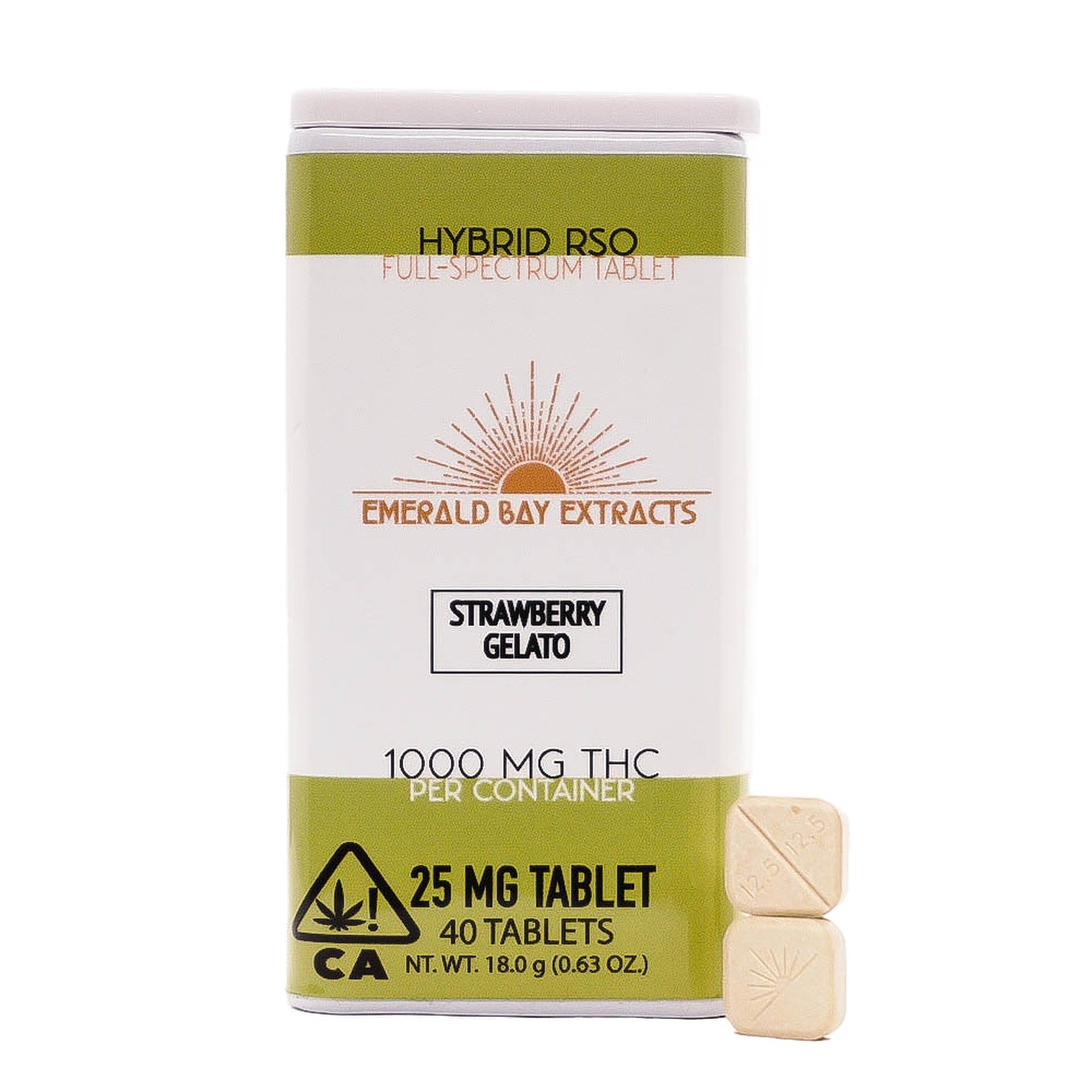 Emerald Bay Extracts: Strawberry Gelato RSO Tablet [25mg] (1000mg ...