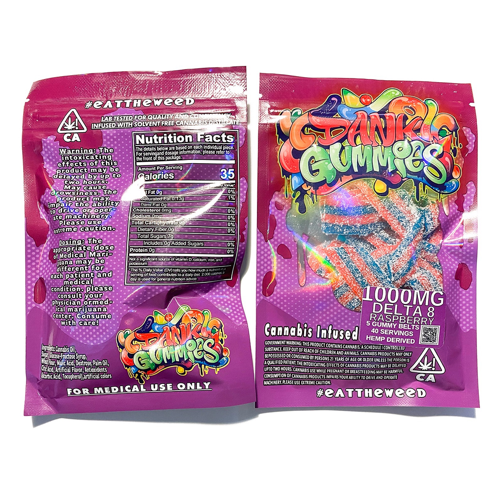 Fingerboard Farm Market: Delta 8 Dank Gummies Raspberry Belts | Leafly