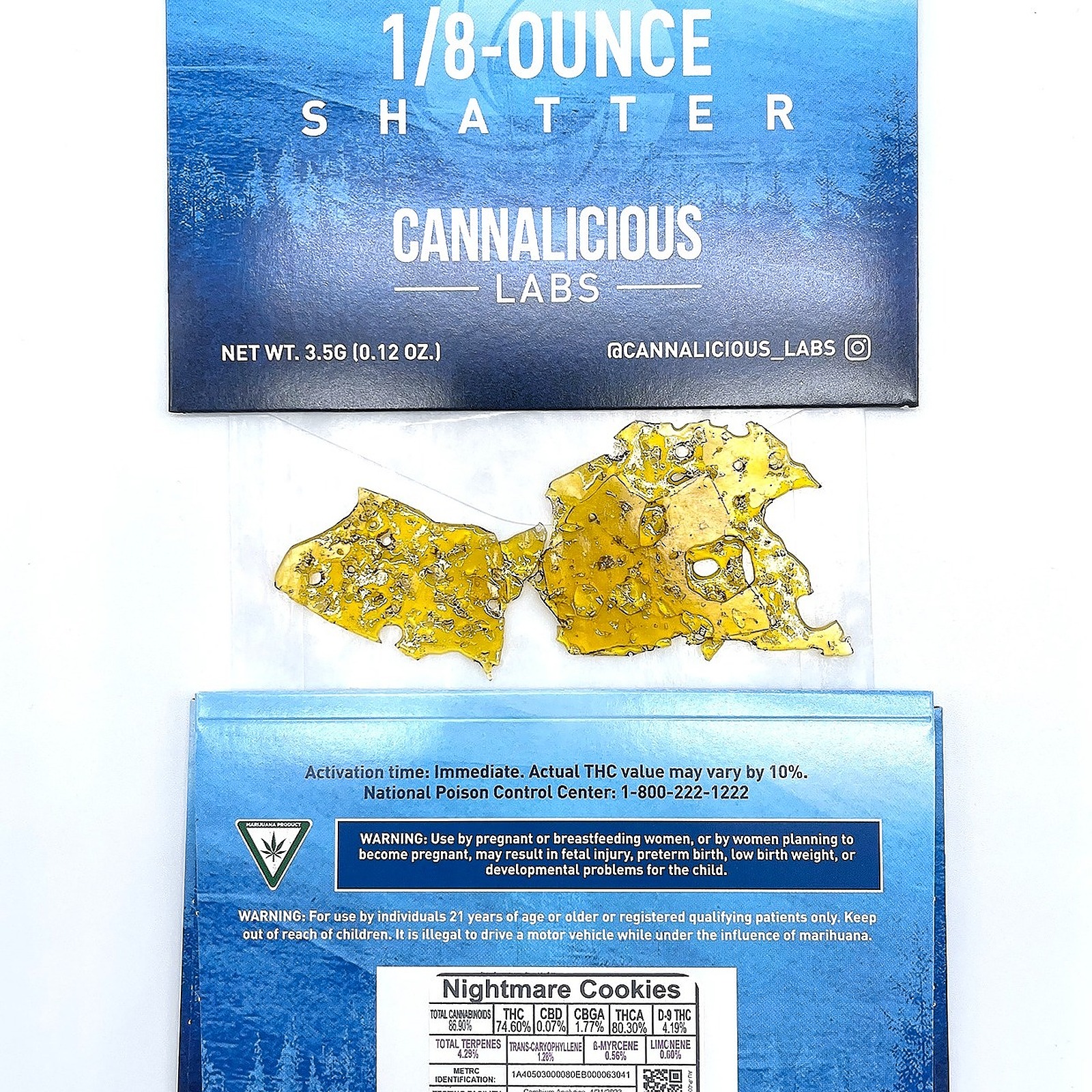 Cannalicious Labs: Nightmare Cookies Shatter - 1/8oz | Leafly