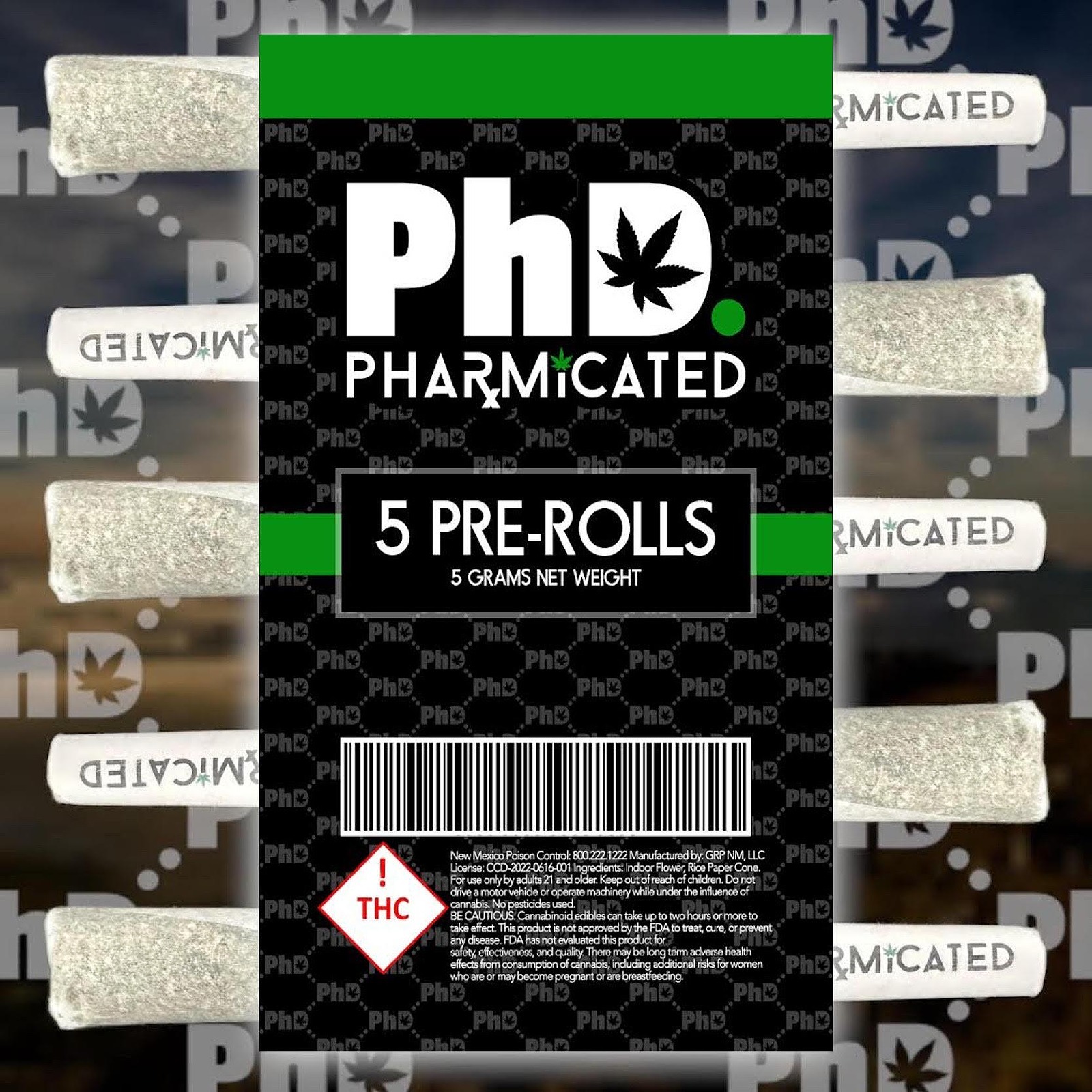 Pharmicated: PhD 5-1g Pre-Roll Box - Apple Sundae (S) | Leafly
