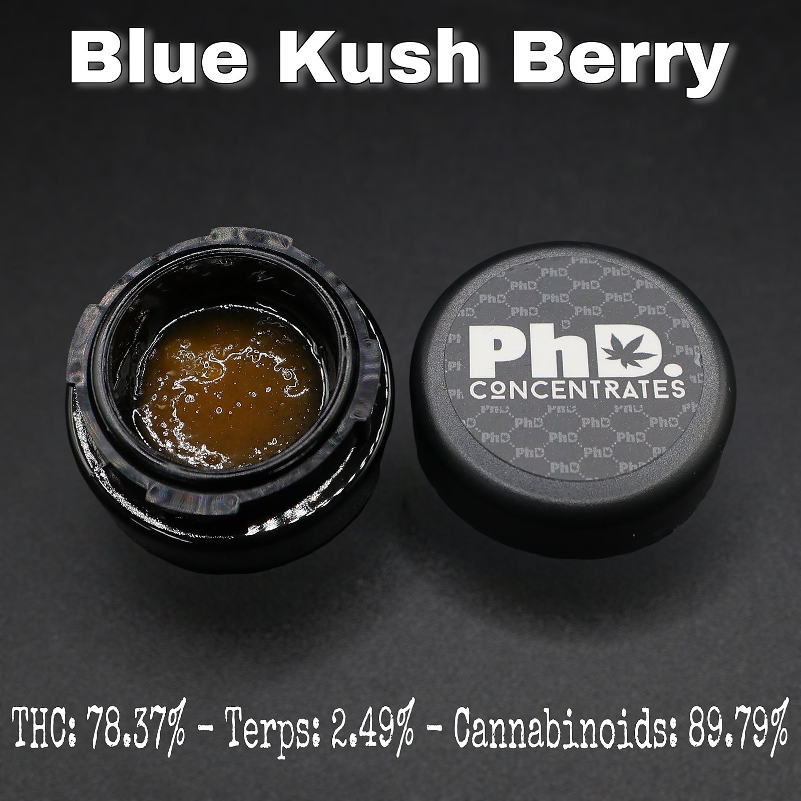 Pharmicated: PhD Concentrate 1 gram - Blue Kush Berry Badder - 78.37% ...