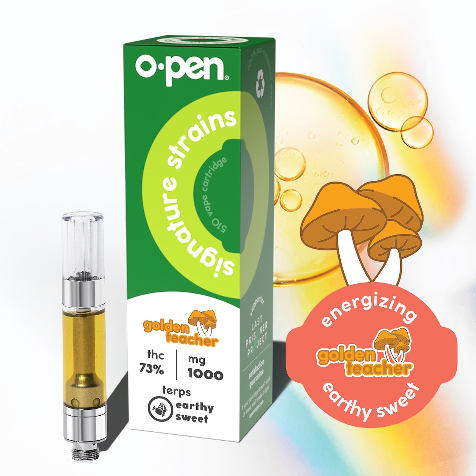 O.pen: O.pen Signature Strains (Live Resin) - Golden Teacher - 1000mg | Leafly