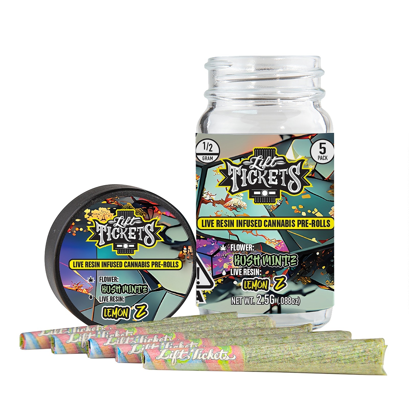Lift Tickets: Kush Mintz x Lemon Z - 0.5g Infused Pre Roll Multipack (5 ...