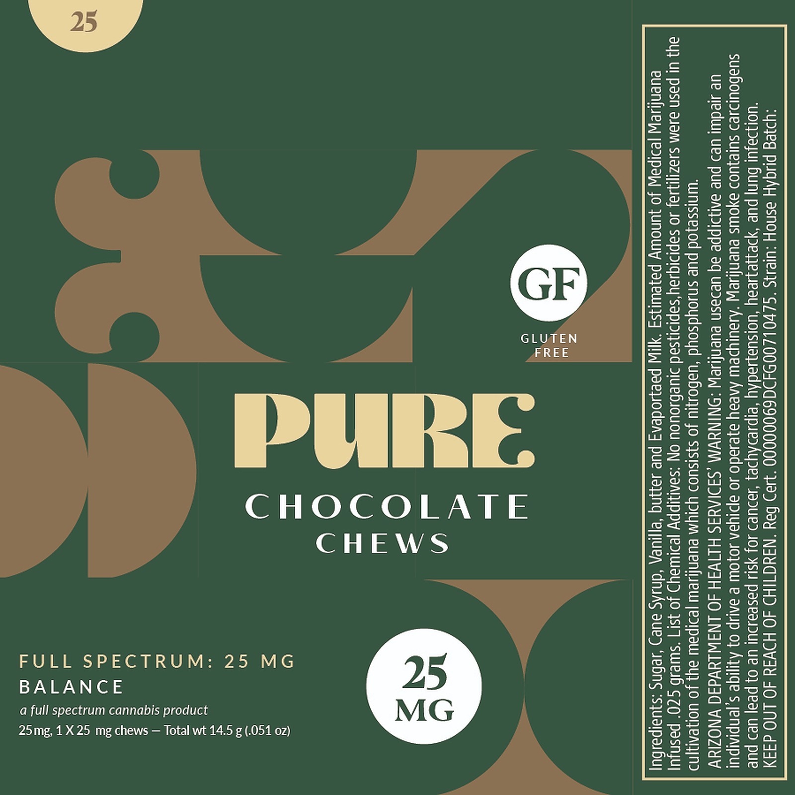 Pure Edibles: Pure Chews 25mg Chocolate | Leafly