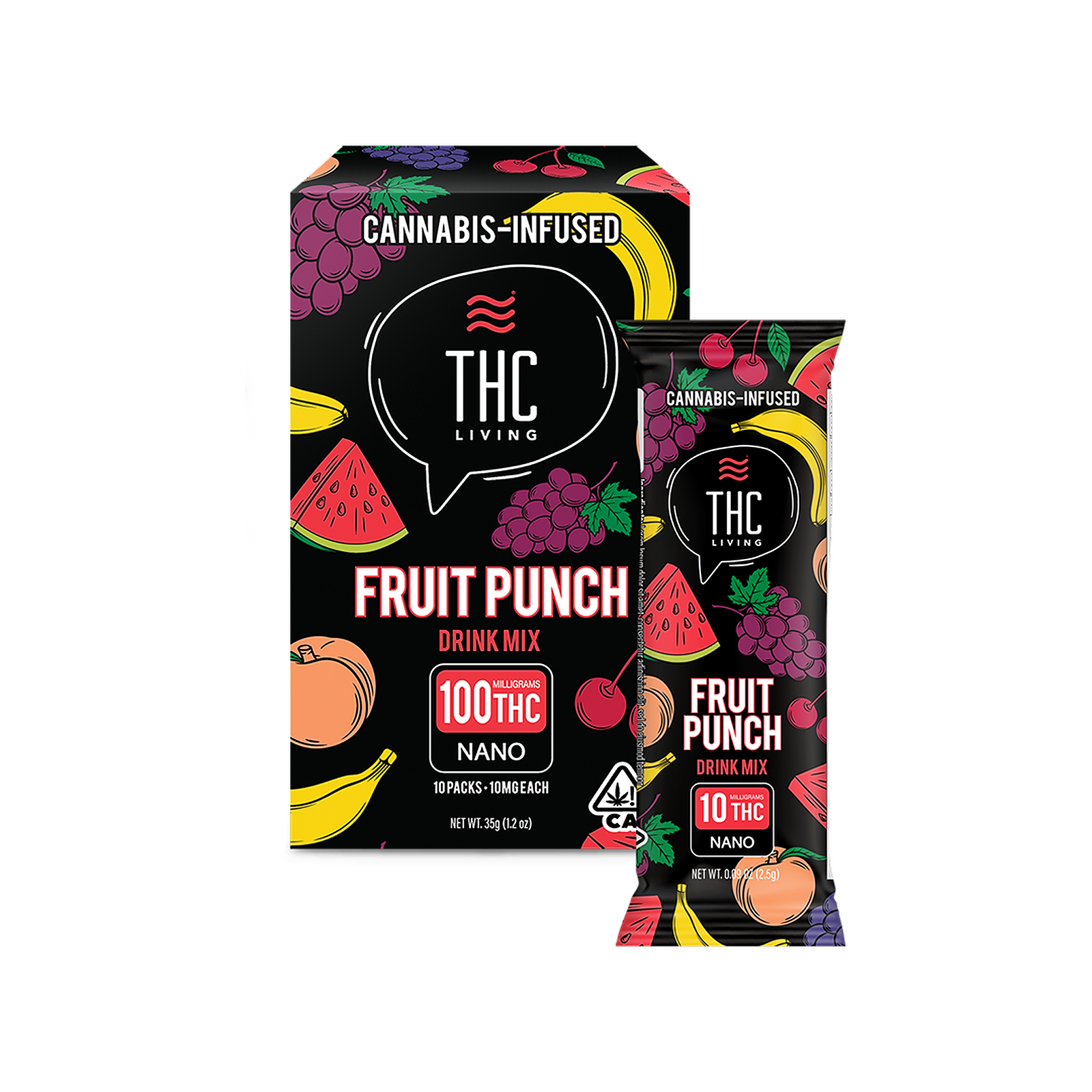 THC Living: **THC Living Fruit Punch Drink Mix (10 - 10 mg packs) | Leafly