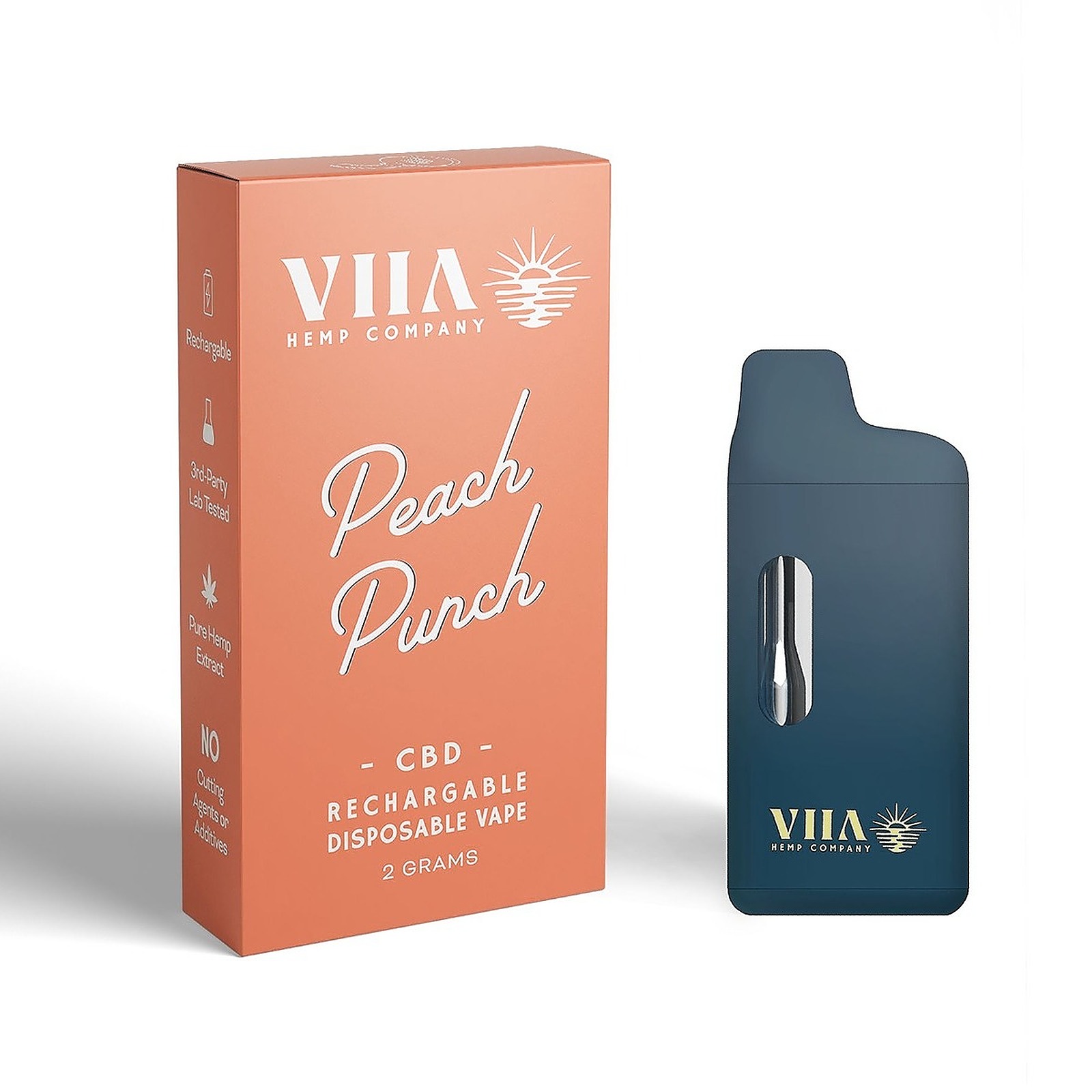 VIIA Hemp Co.: CBD Vape – Peach Punch | Leafly