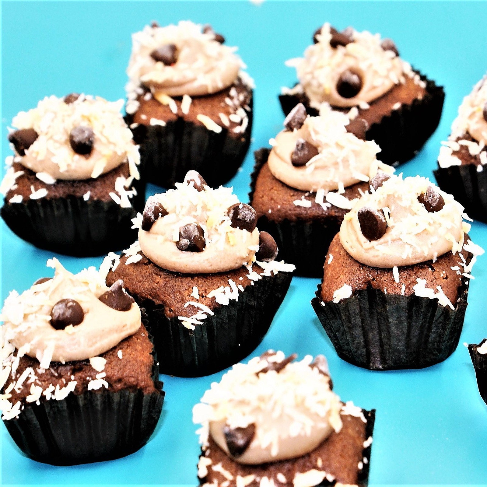 Jade & Jane: Chocolate Caramel Coconut Mini Cupcakes | Leafly