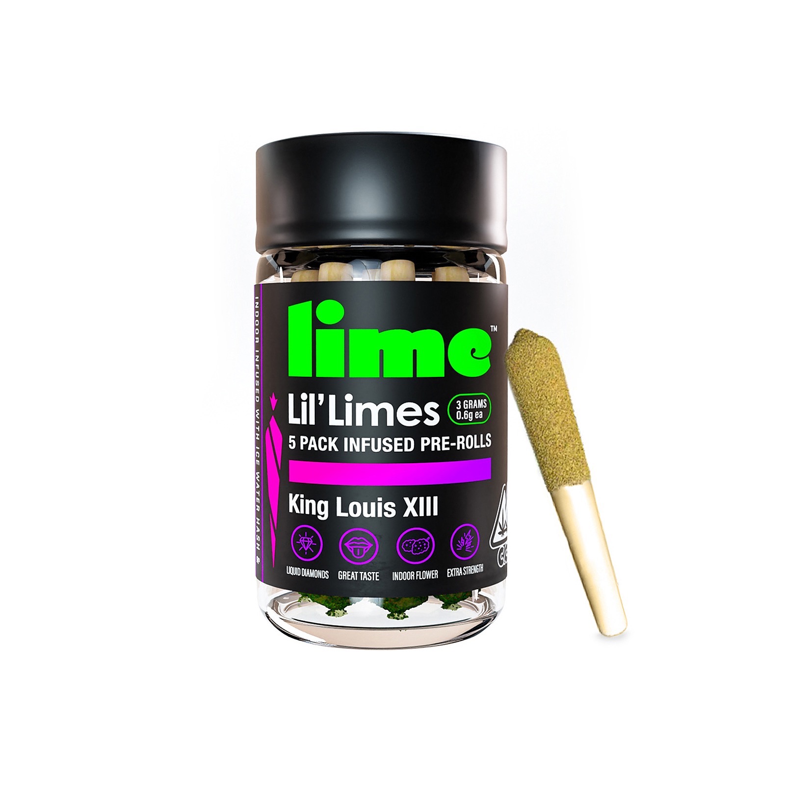 Lime: Diamond & Hash Infused Lil' Limes (.6g x 5 Mini Pre Rolls) | King ...