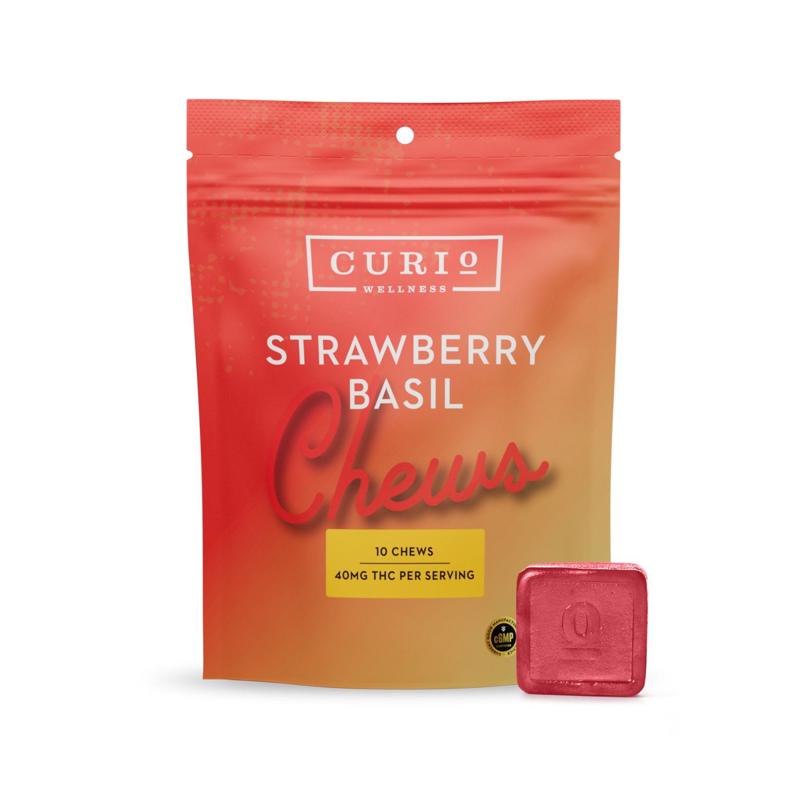 Curio Wellness: Strawberry Basil Chews | 400mg | 10pk | Leafly