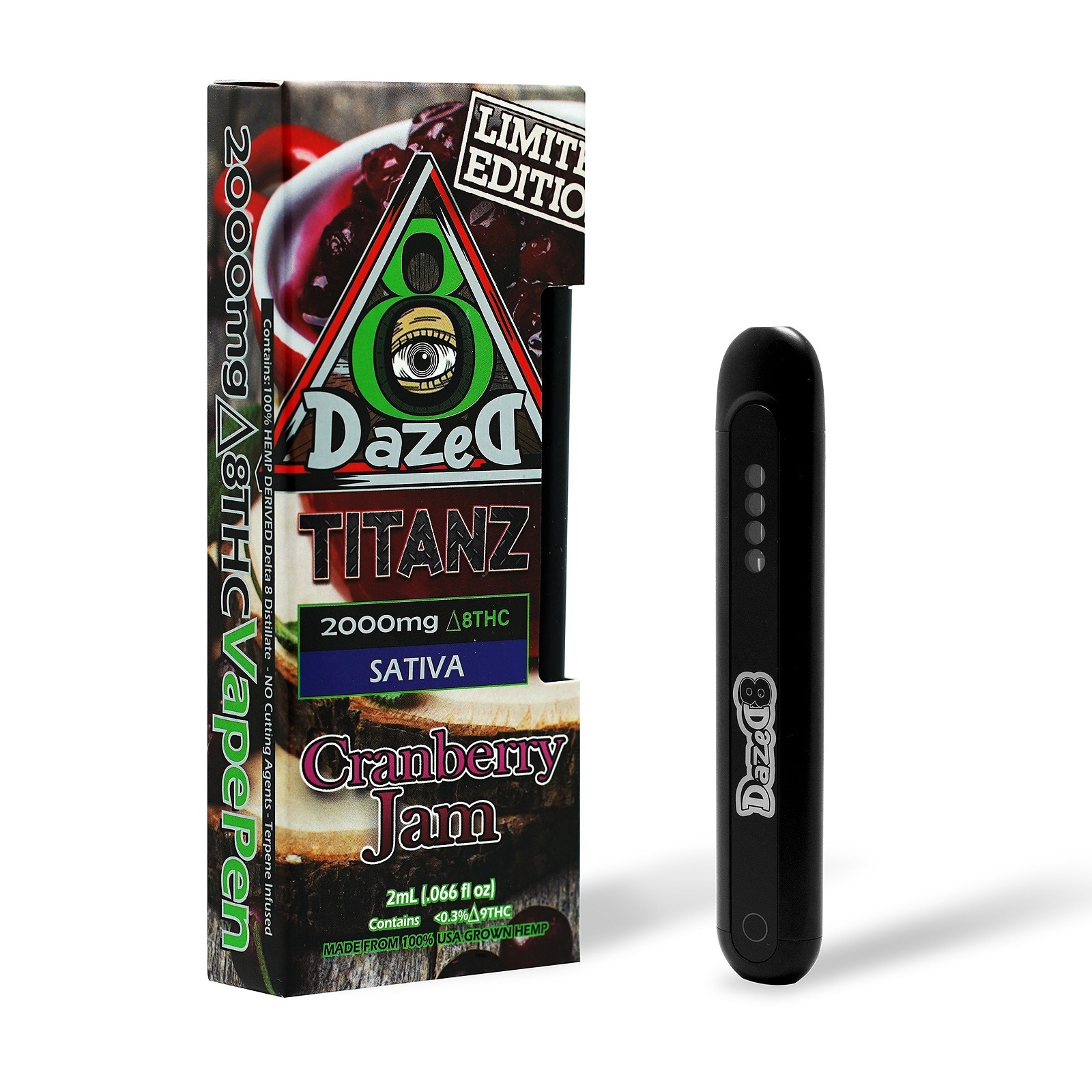 DazeD8: Cranberry Jam Delta 8 Titanz Disposable — 2 Grams | Leafly DazeD8: Cranberry Jam Delta 8 Titanz Disposable — 2 Grams | Leafly