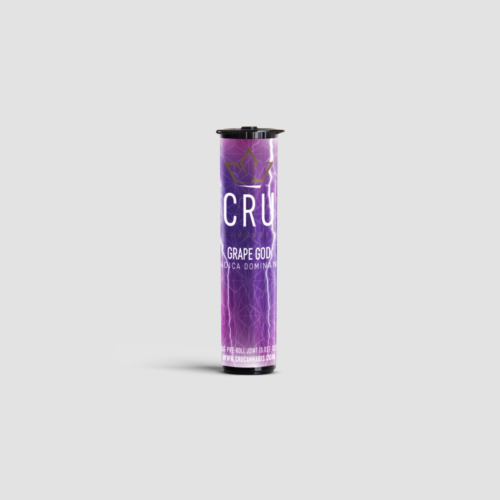 CRU Cannabis: Grape God (0.5G Indica Pre-Roll) | Leafly