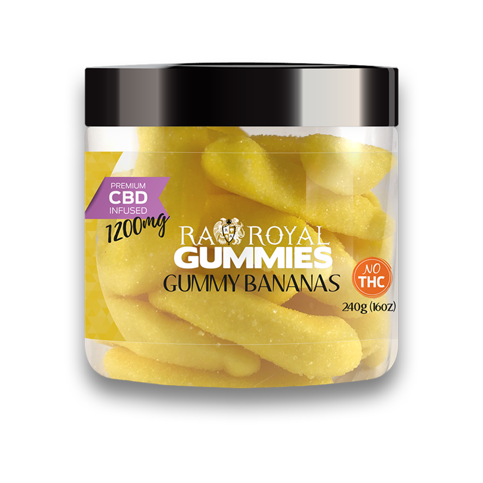 RA Royal: R.A. Royal Gummies: CBD Banana Gummy Jar (1200 MG) | Leafly