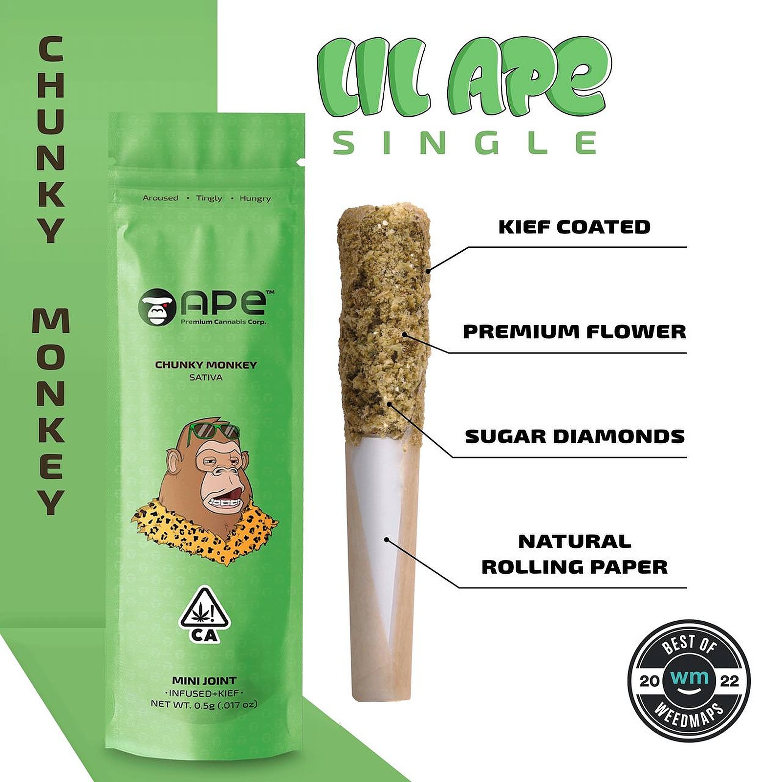APE Premium Cannabis Corp.: CHUNKY MONKEY - Infused Joint 0.5g | Leafly