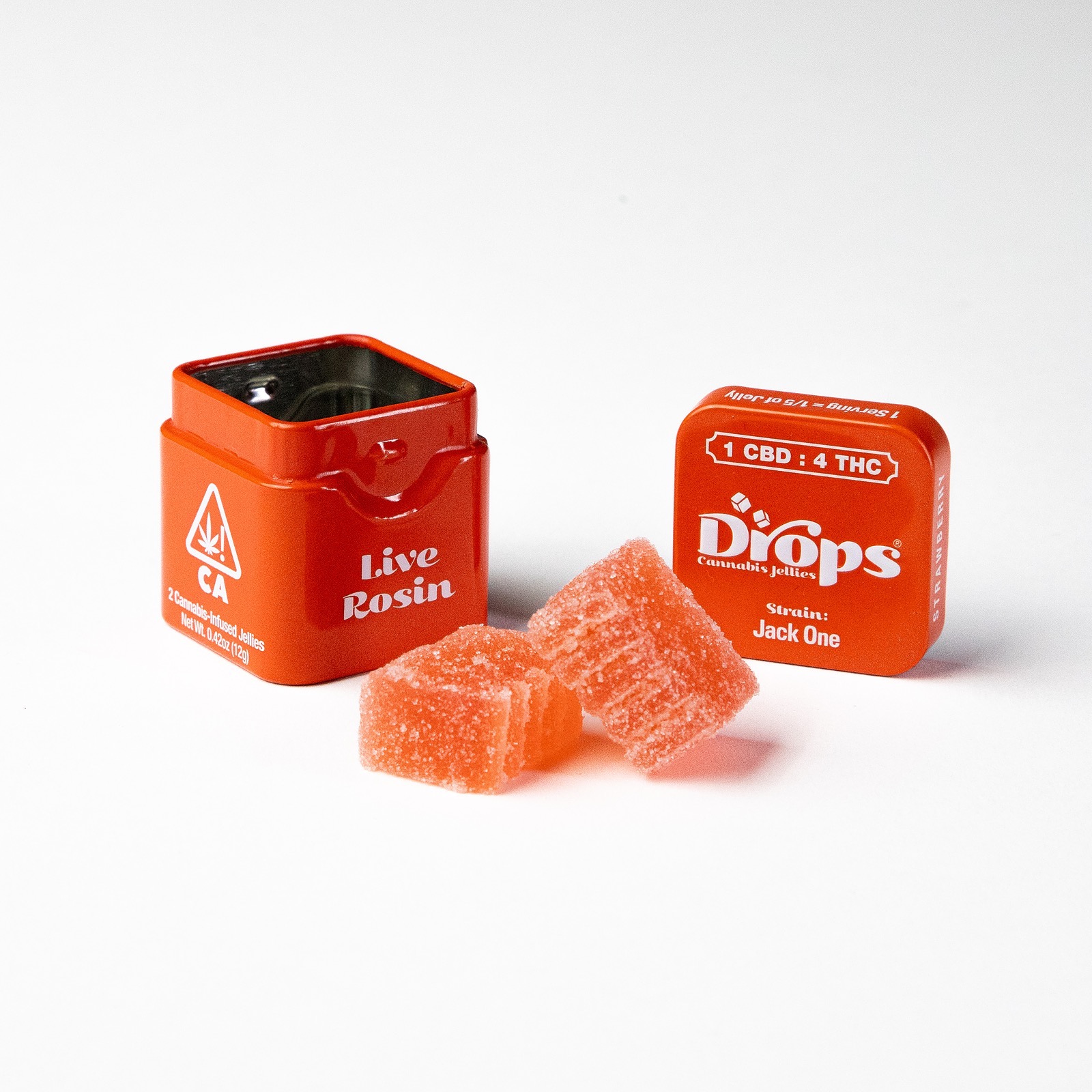 Drops: 1:4 Strawberry Jelly 25mg CBD, 100mg THC | Single | Leafly