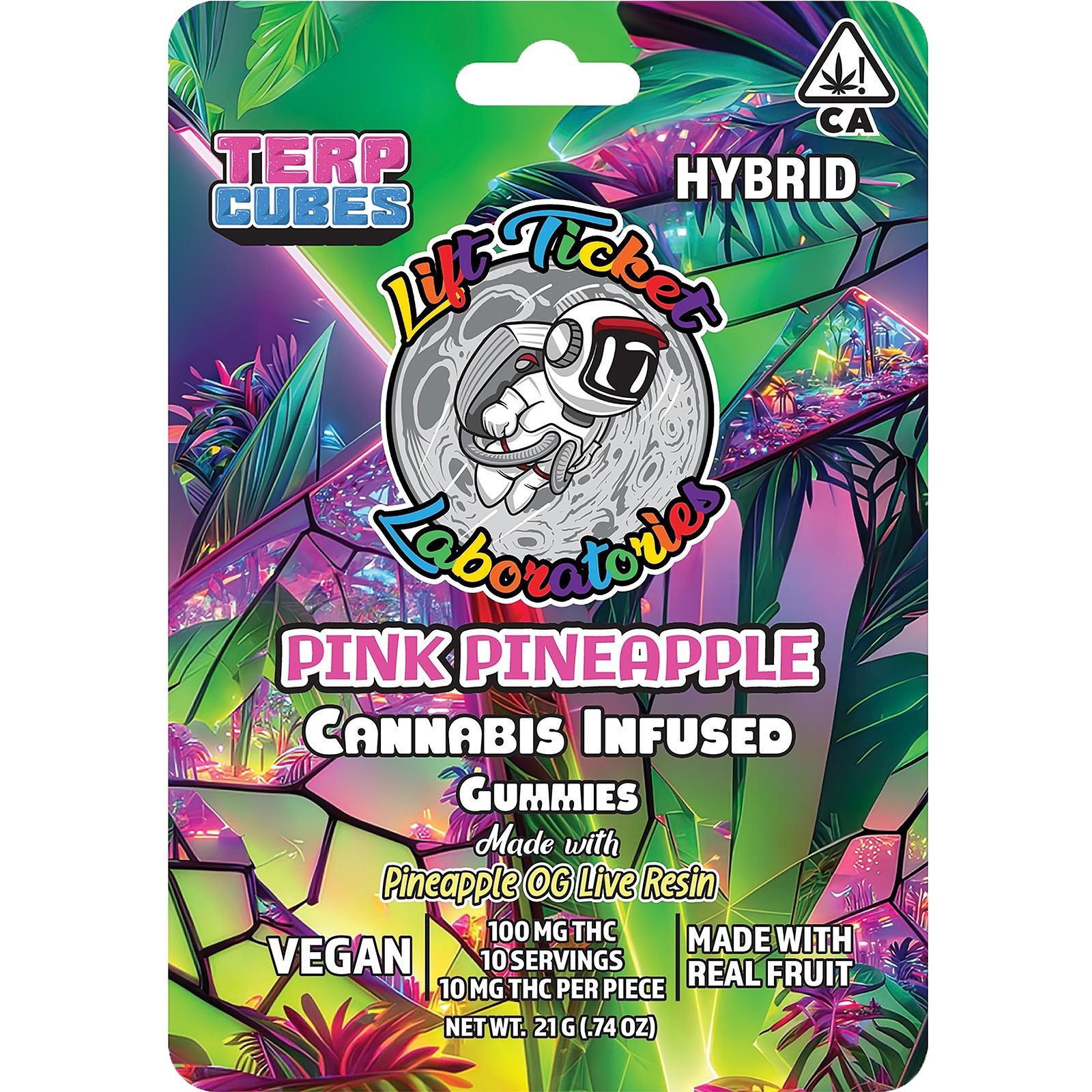 Lift Tickets: Pink Pineapple - Terp Cubes 10mg - Hybrid | Leafly
