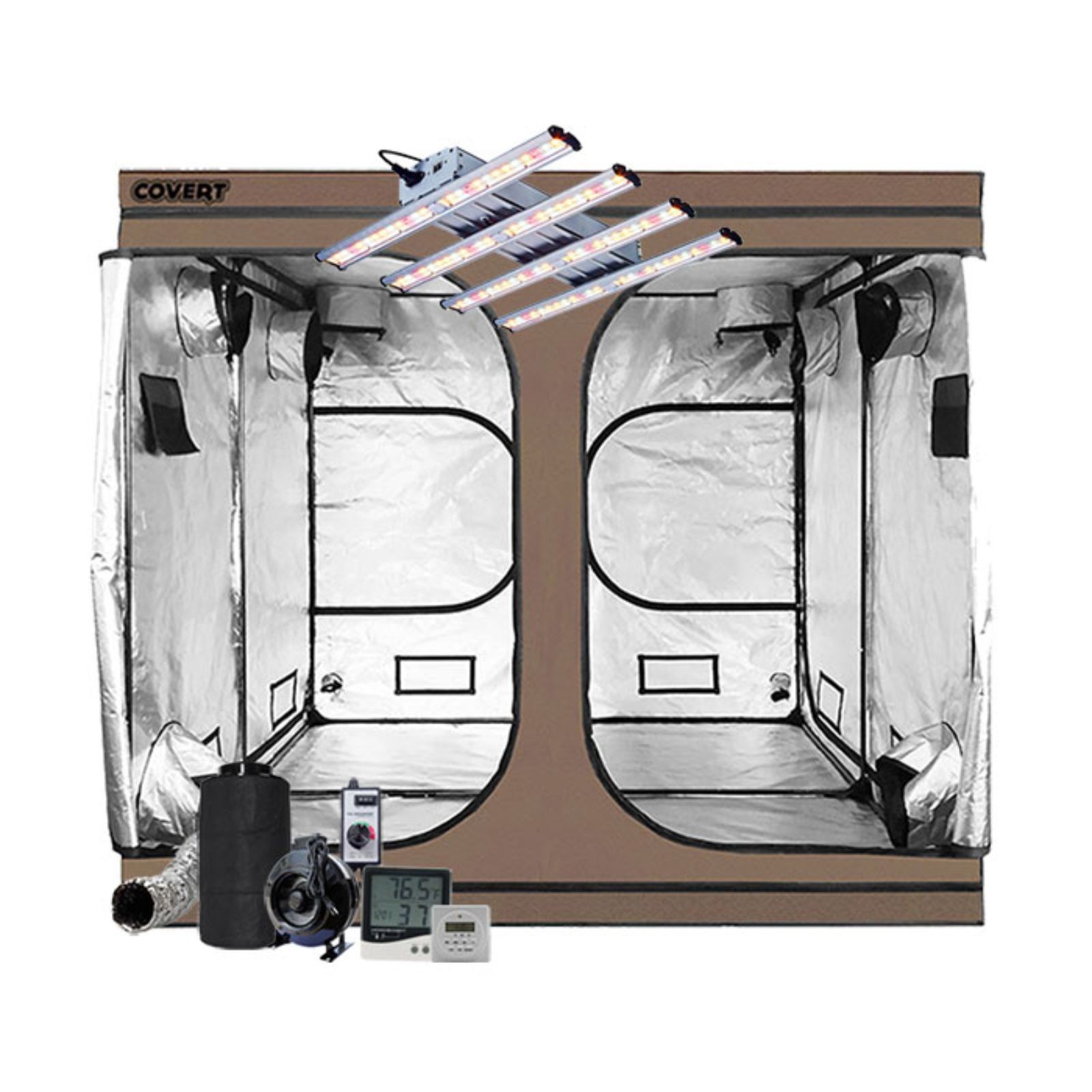 Hydrobuilder: Hydrobuilder Covert 8' x 8' LED-X 250 Grow Tent Kit | Leafly