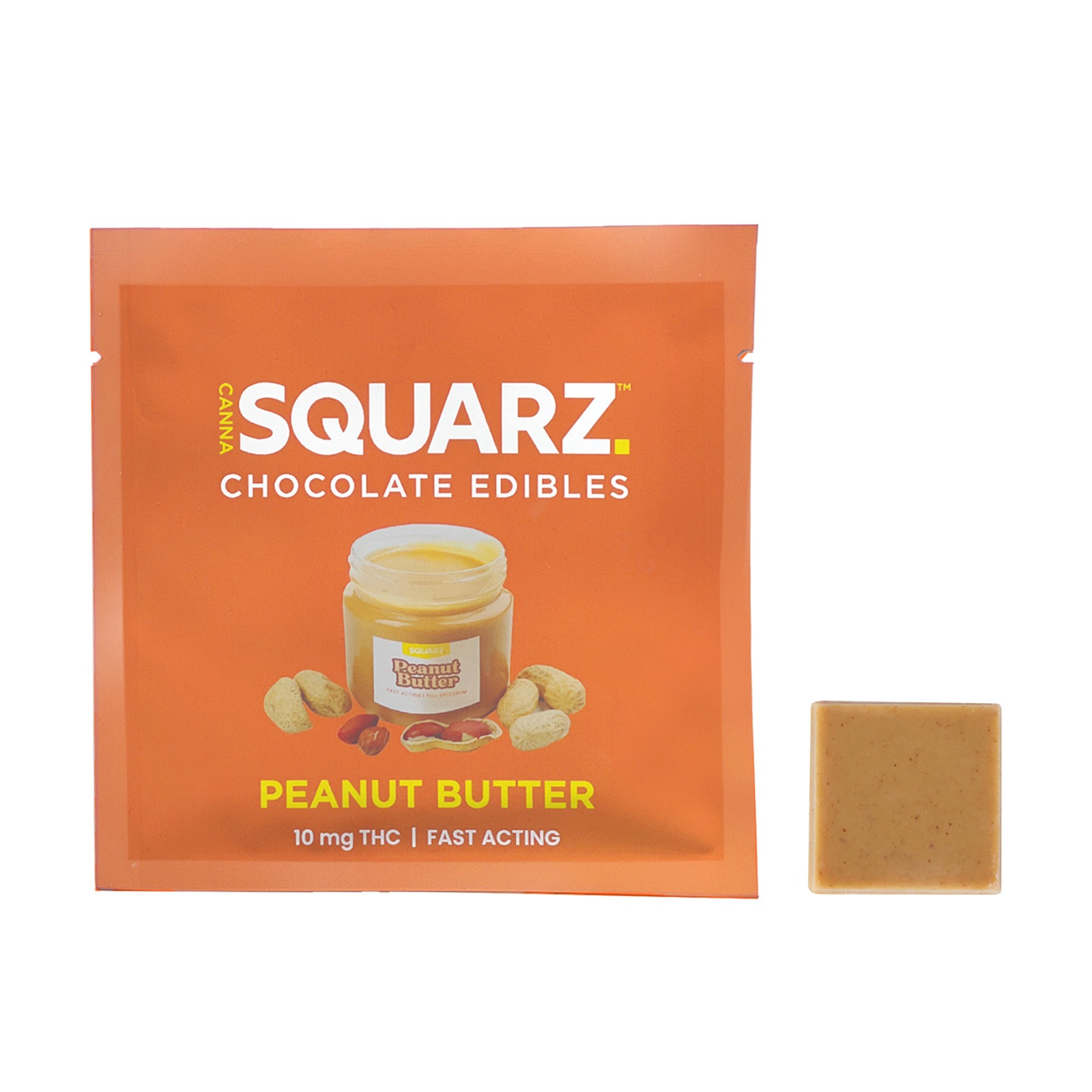 Canna Squarz: Canna Squarz -Peanut Butter 10mg THC Fast Acting | Leafly