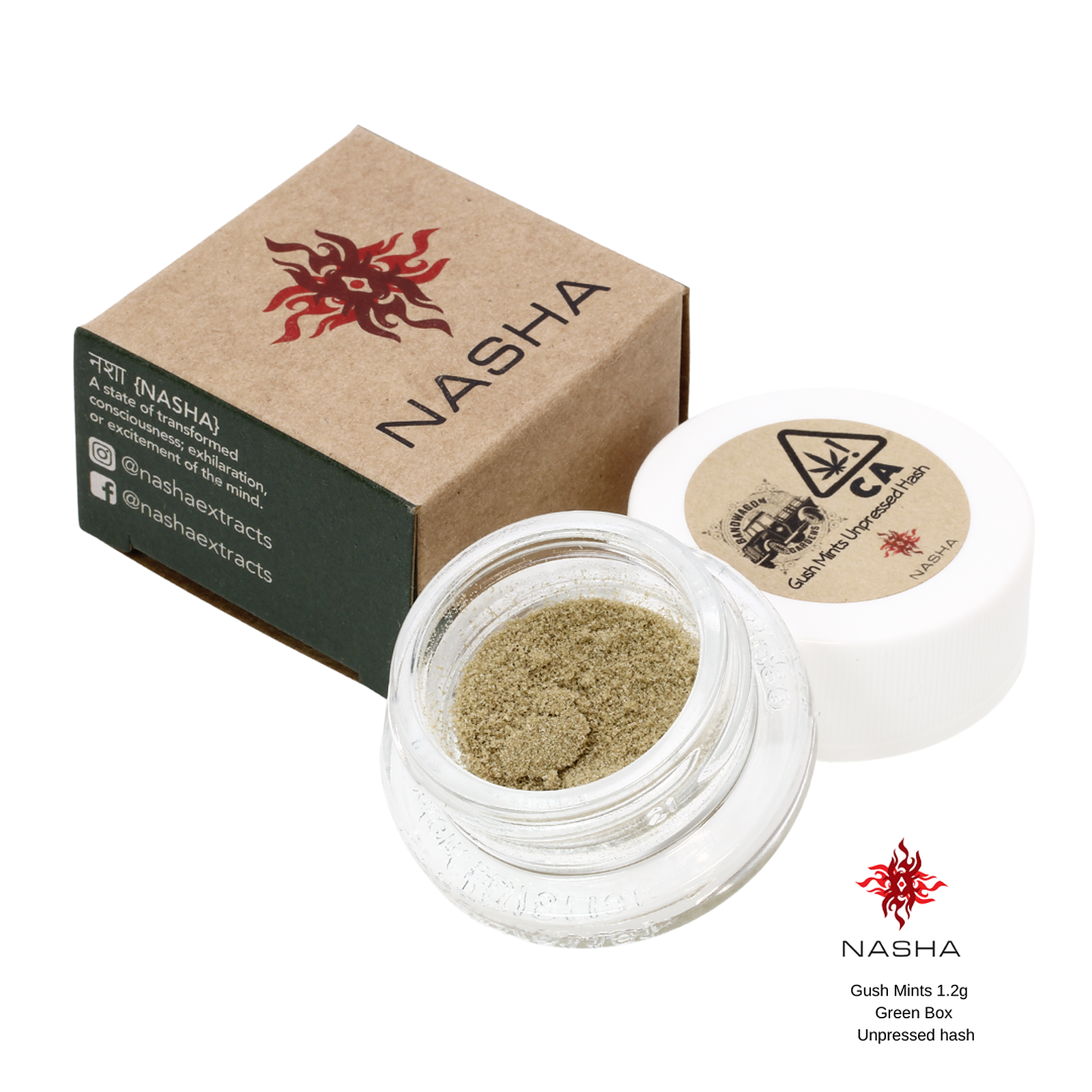 NASHA: Gush Mints 1.2g Green Unpressed Hash (Bandwagon) | Leafly