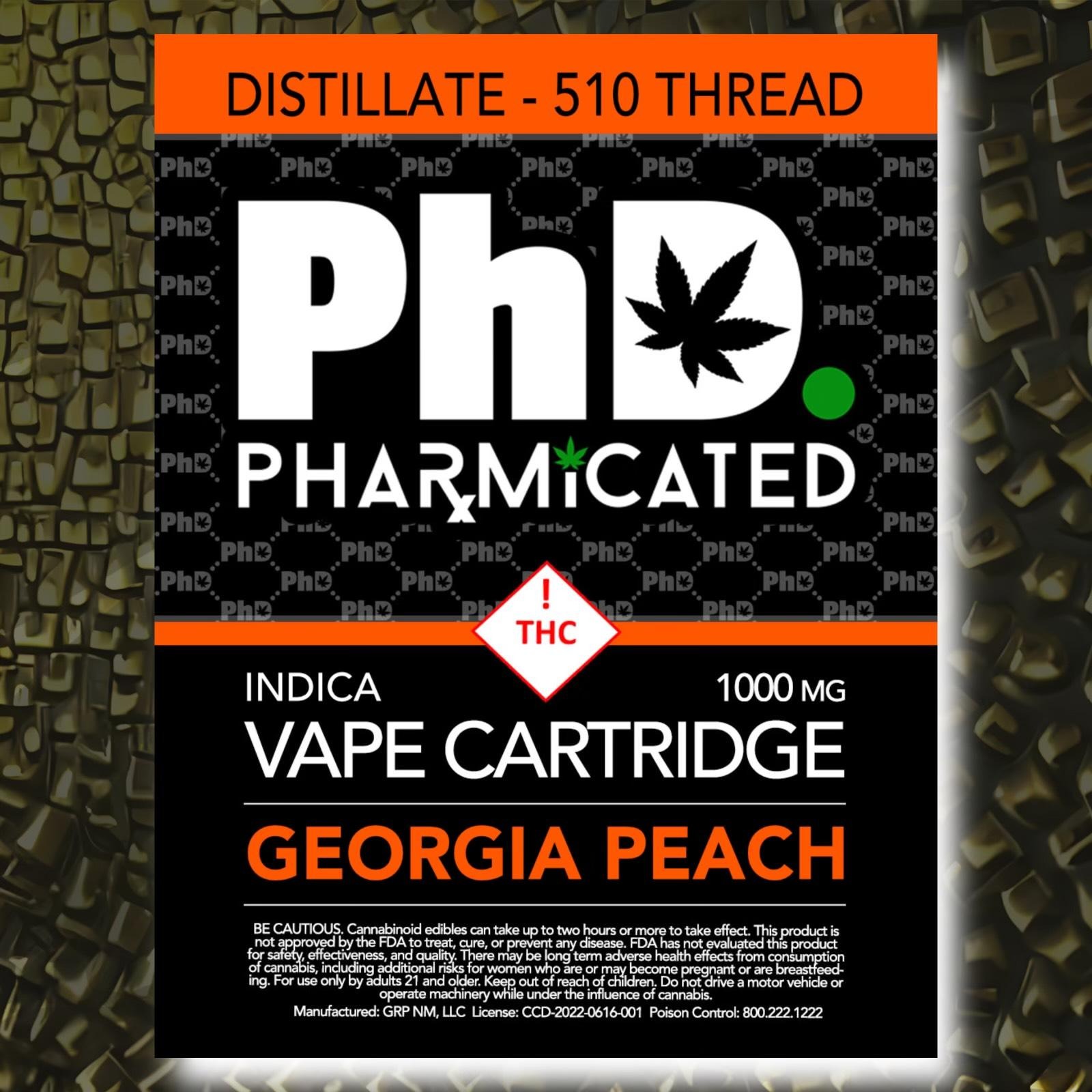 Pharmicated: Pharmicated 510 Thread Vape Cart - 1000 mg - Georgia Peach ...