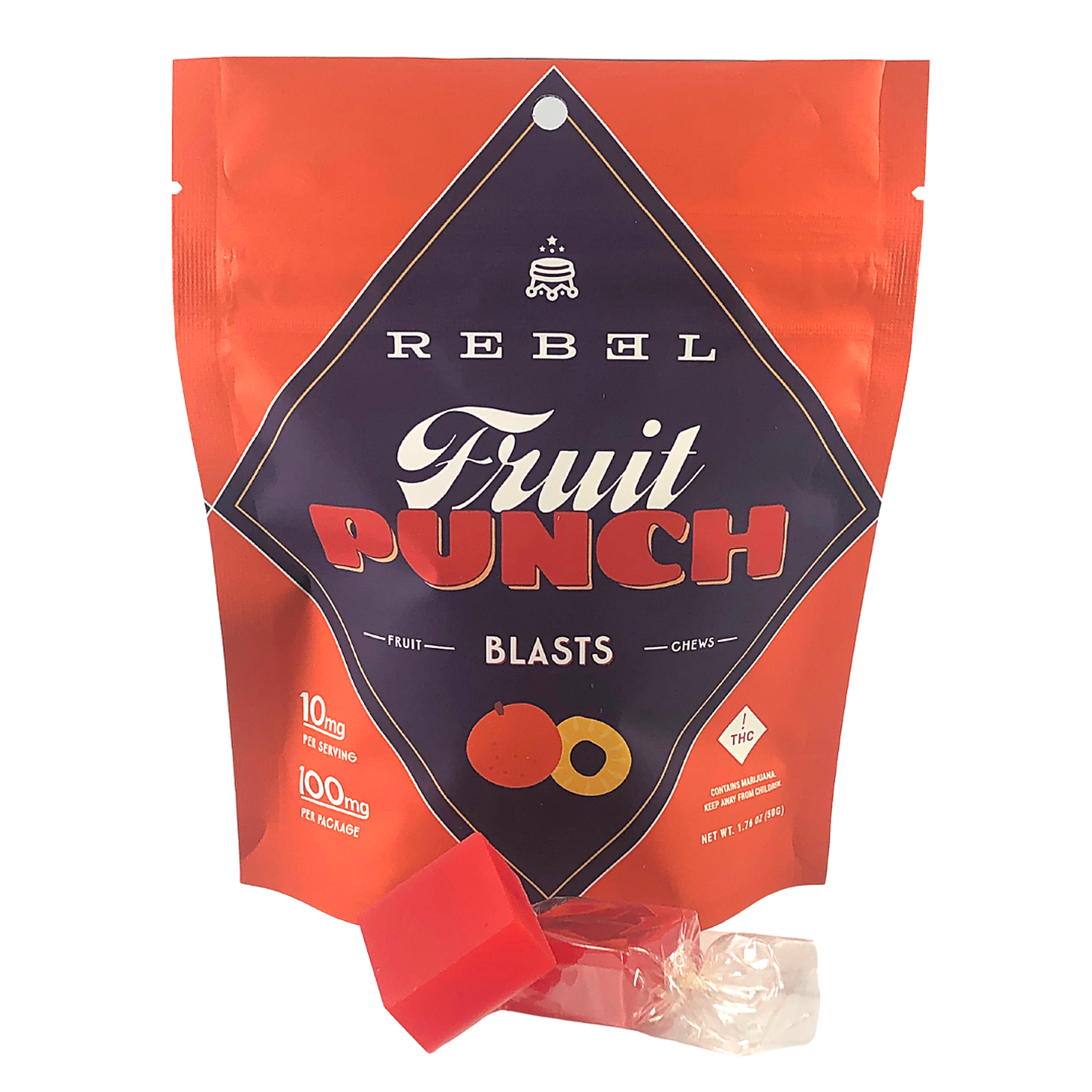 Rebel Edibles: Fruit Punch Blasts [10 pk] (100mg) | Leafly