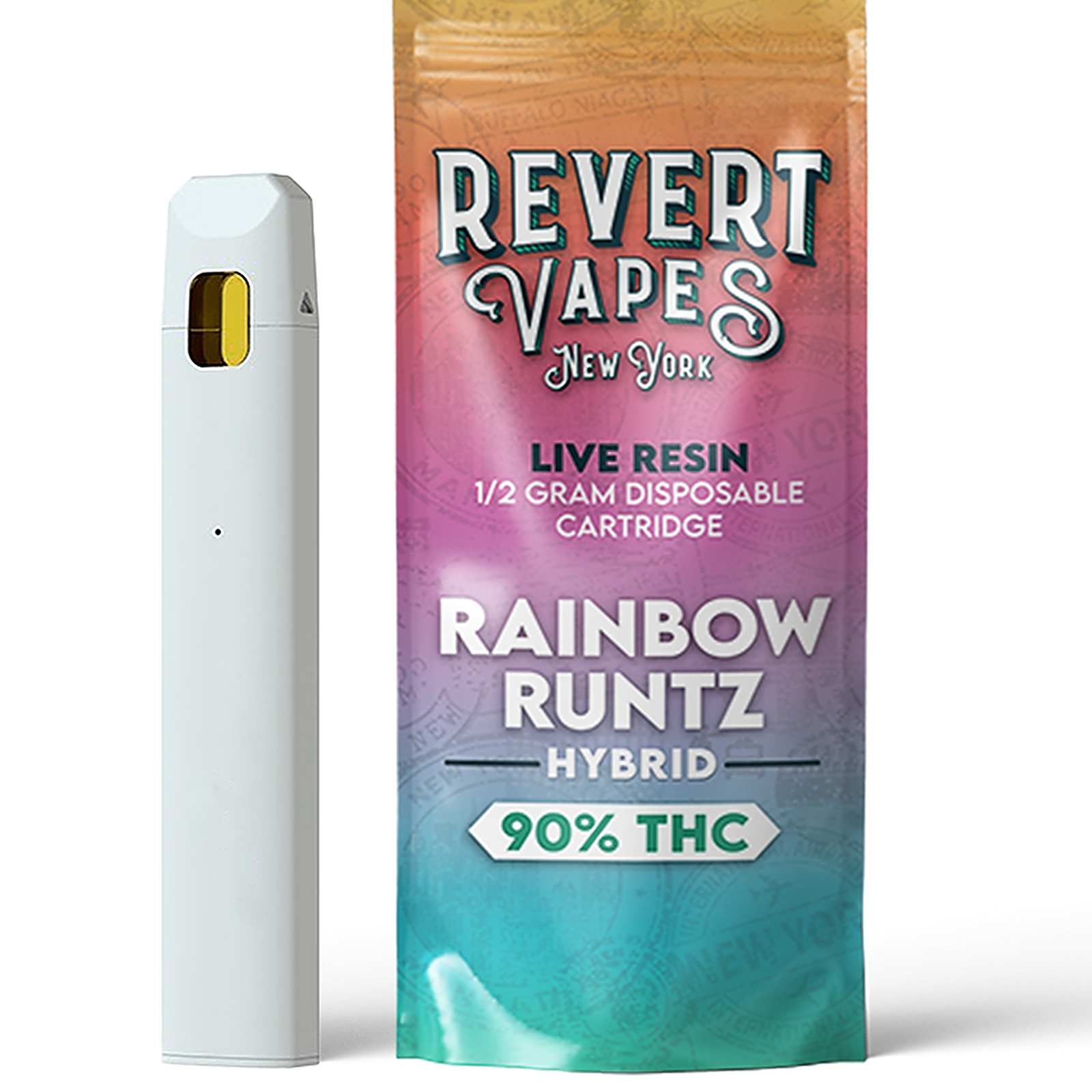 Revert Cannabis: Rainbow Runtz Live Resin 0.5g Disposable Vape | Leafly