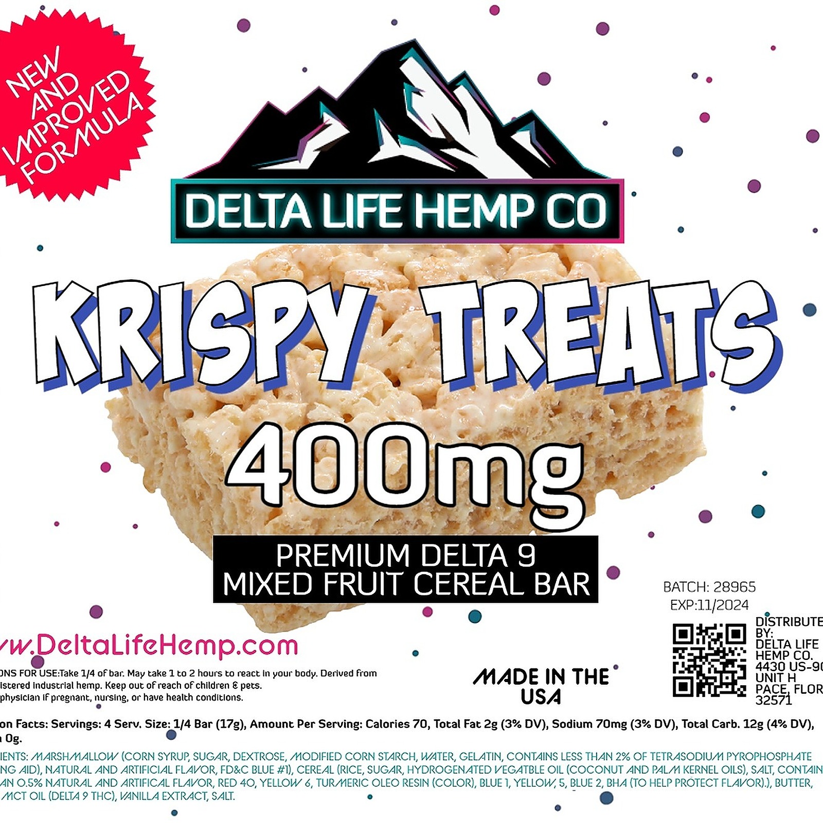 Delta Life Hemp: Delta 9 Krispy Treats Cereal Bar | Leafly