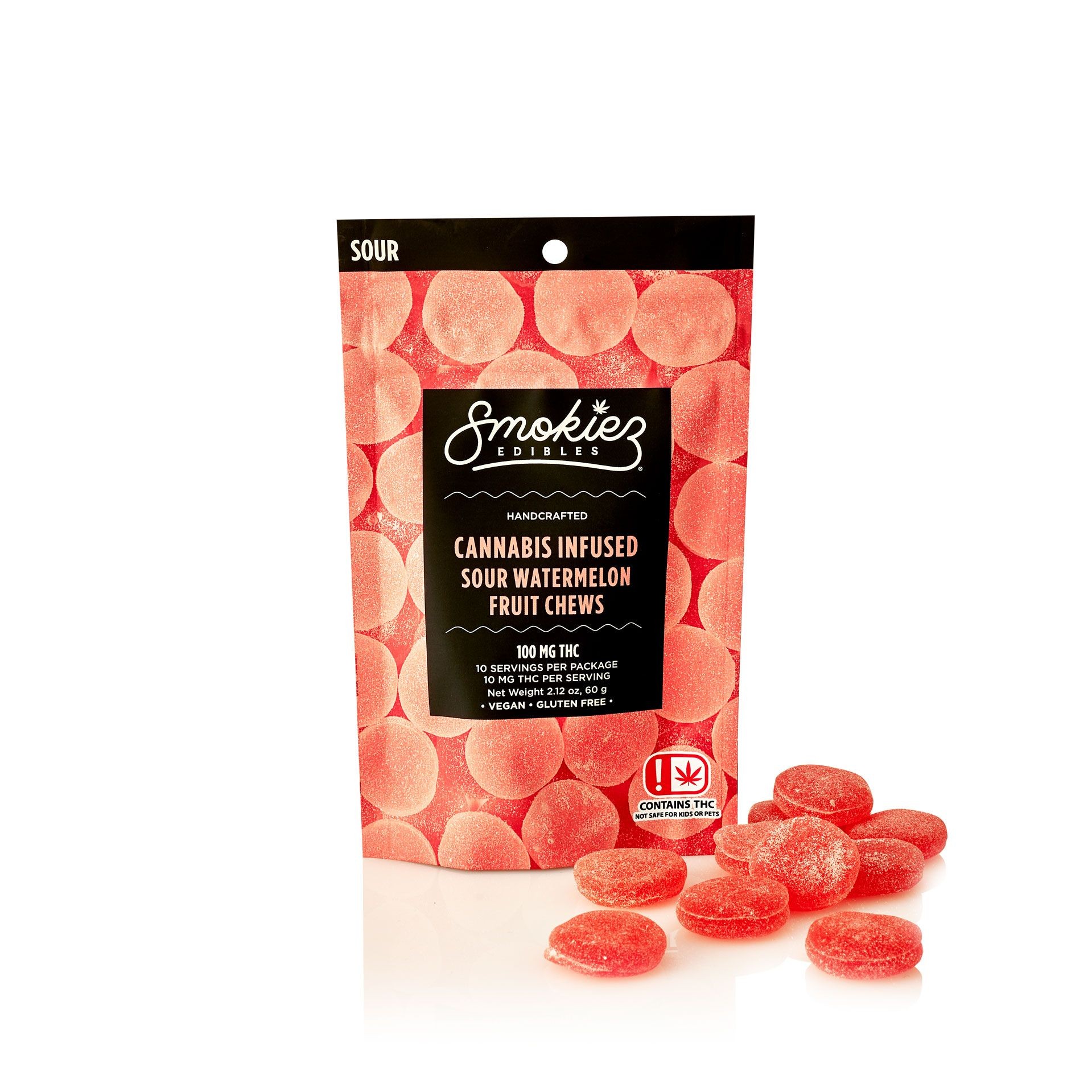 Smokiez Edibles: Sour Watermelon Fruit Chews 100mg THC - OK | Leafly