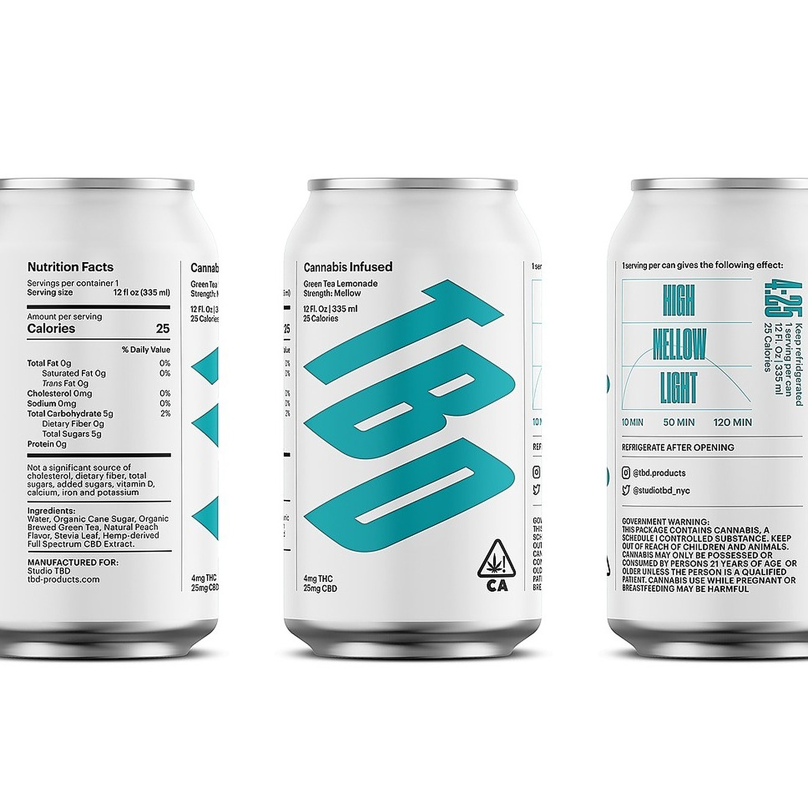 TBD: TBD Cannabis Infused Green Tea Lemonade 4:25 (Hemp Derived) | Leafly