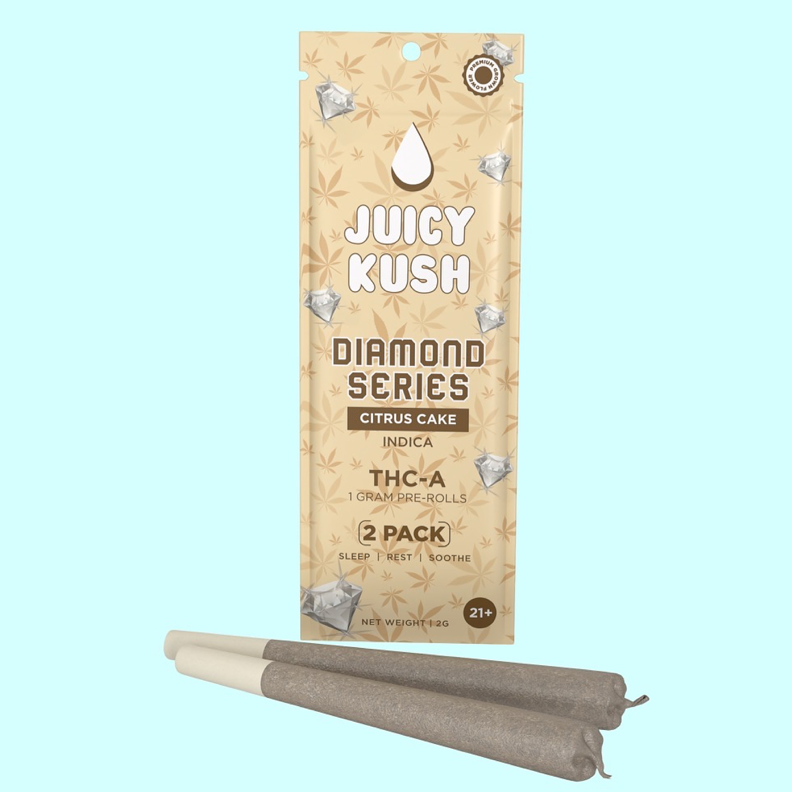 Juicy Kush (20% OFF CODE: LEAF20): 1G THC-A Pre-Rolls (2pack) - Citrus Cake | Leafly