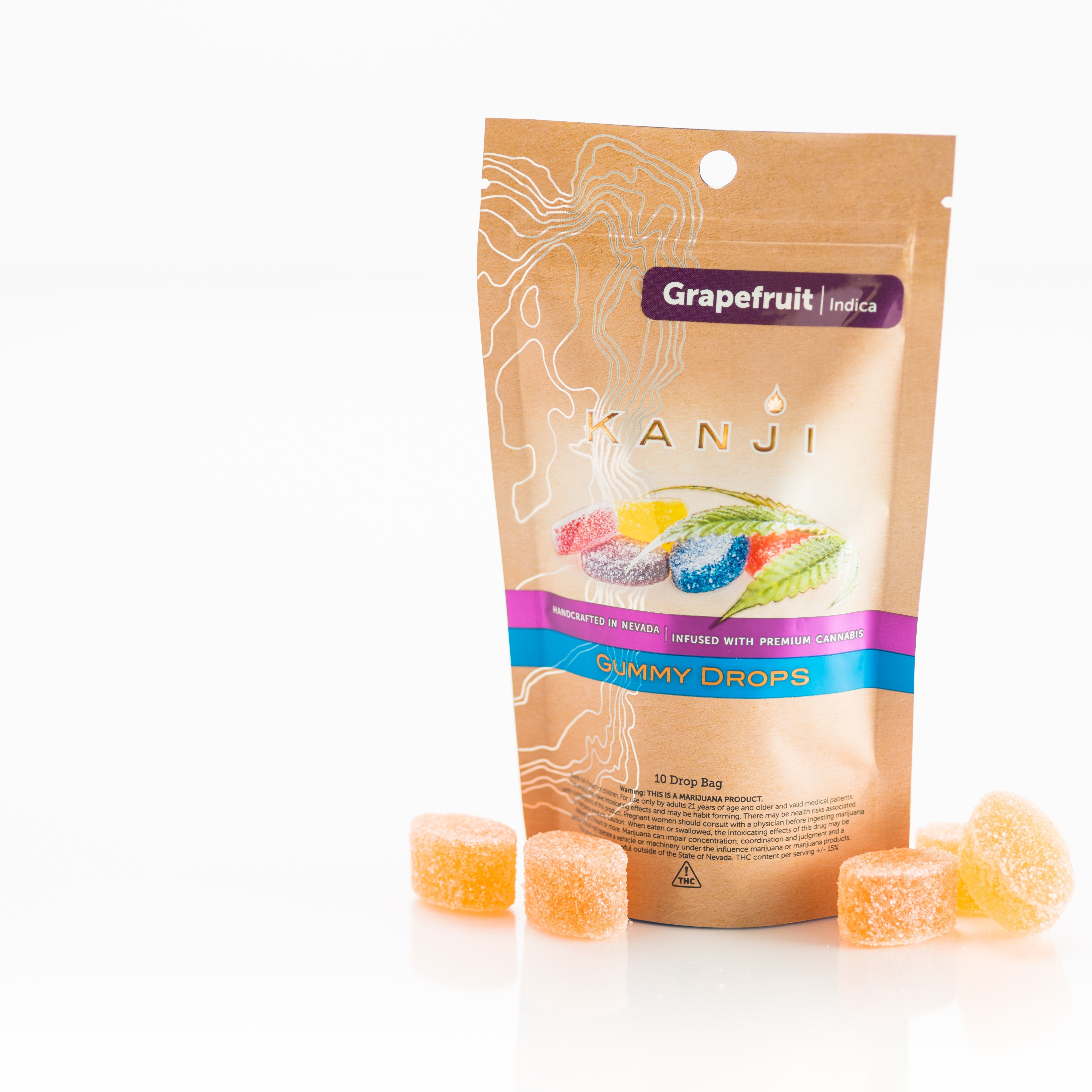 Kanji Cannabis: Grapefruit Gummy Drops - Indica 100mg | Leafly