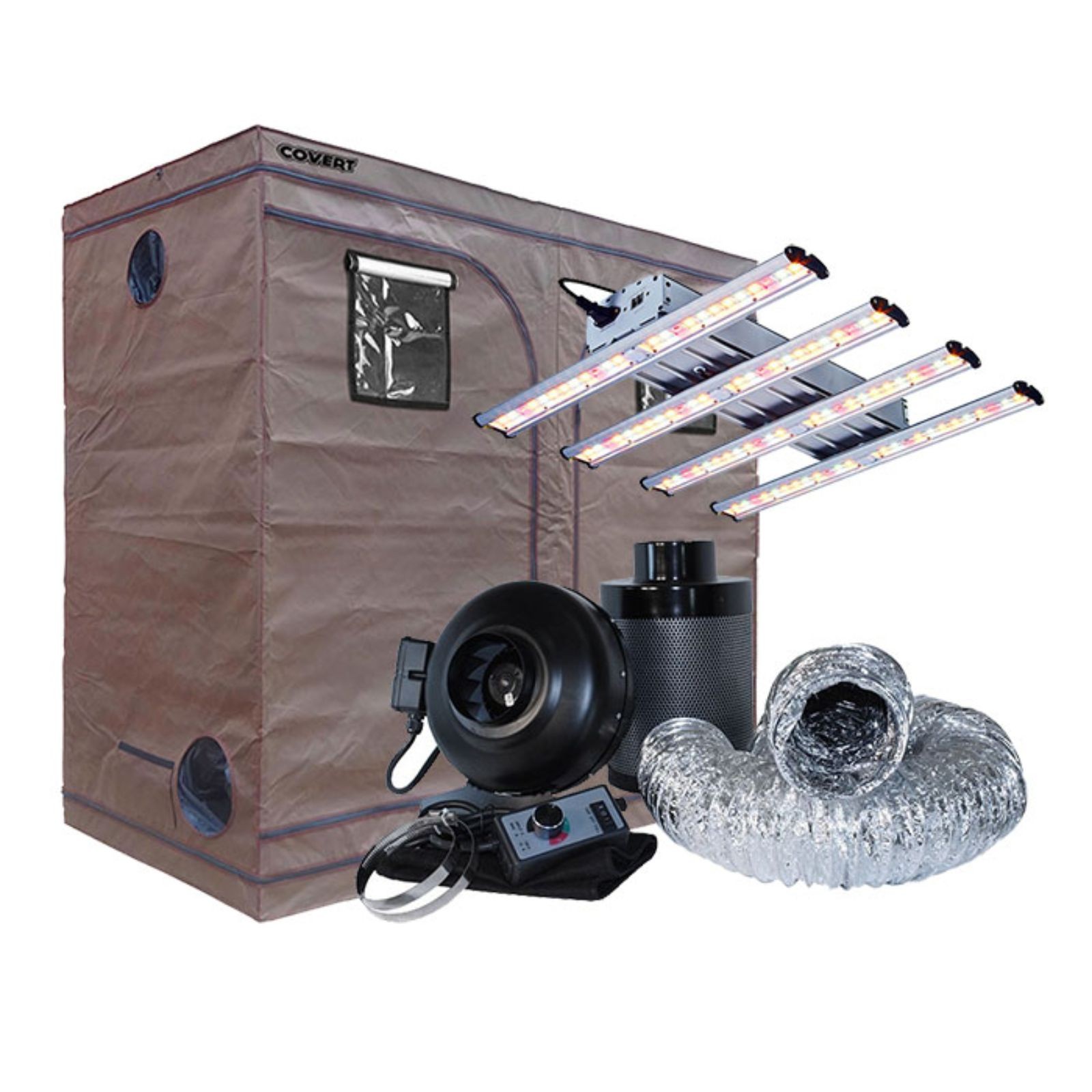 Hydrobuilder: Hydrobuilder Covert 4' x 8' LED-X 250 Grow Tent Kit | Leafly