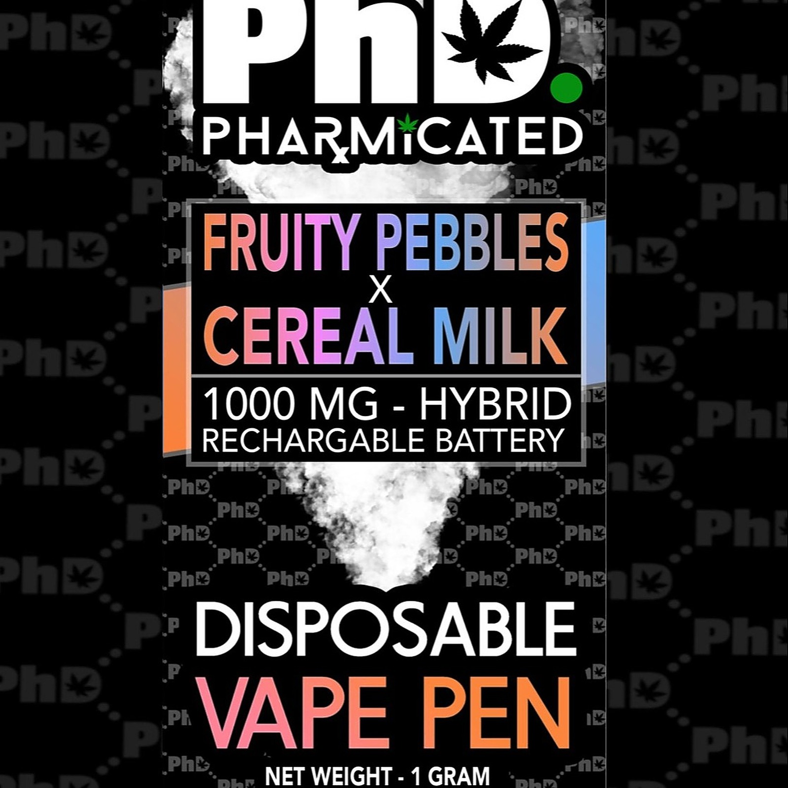 Pharmicated: PhD Disposable D9 Vape Cart- 1000 mg - Fruity Pebbles X ...