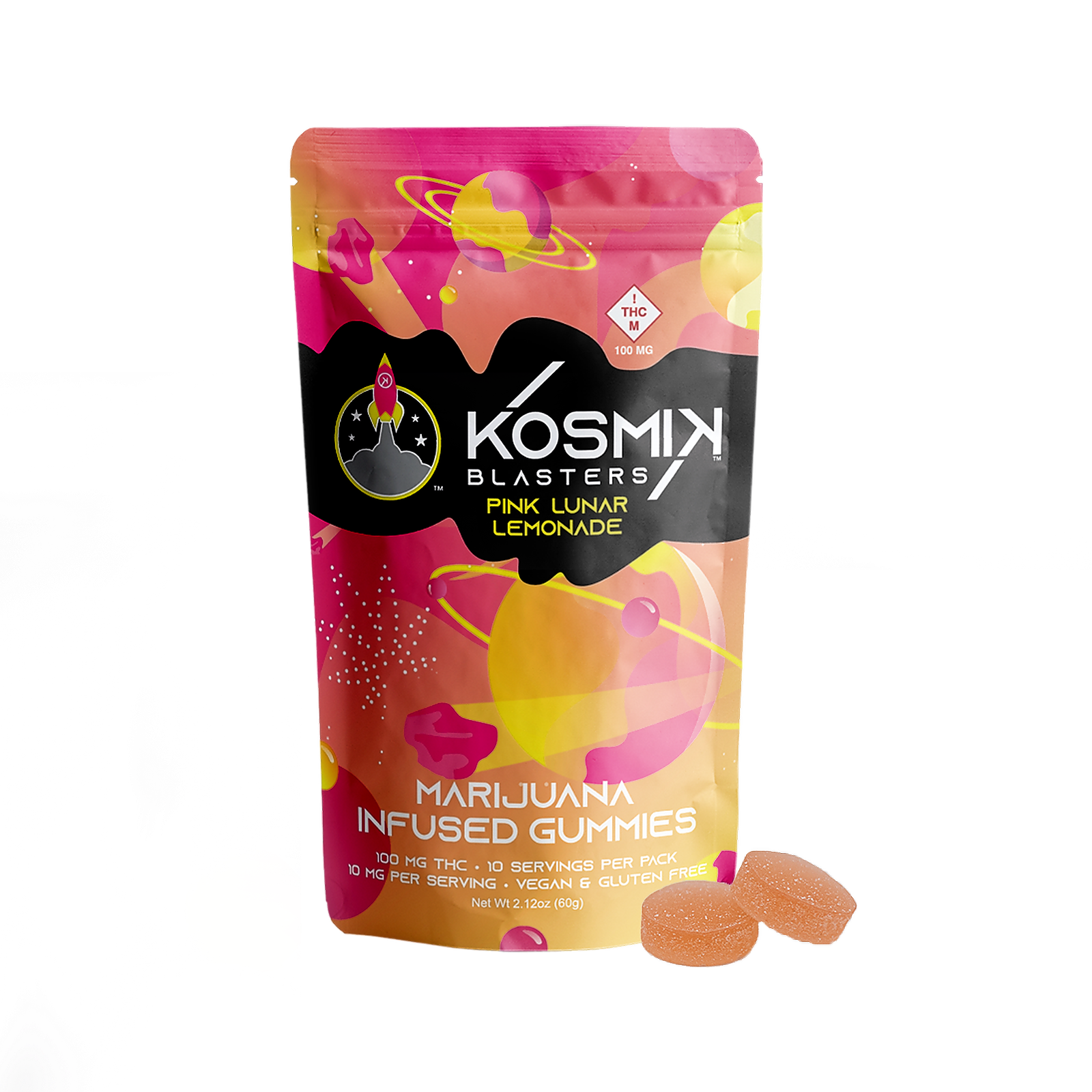 Kosmik Brands: Pink Lunar Lemonade Blaster 100mg | GUMMIES | Leafly