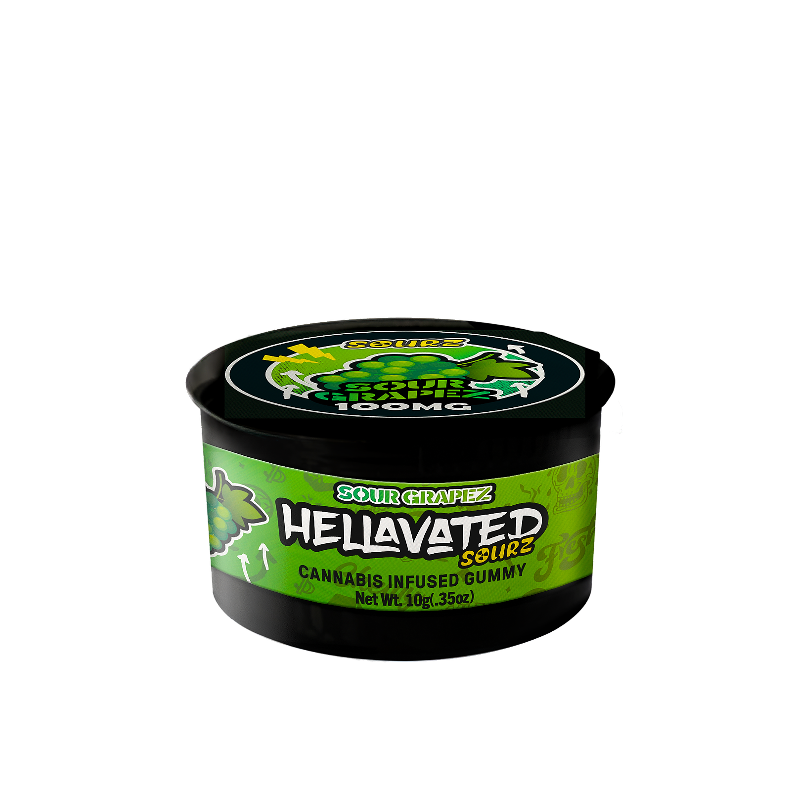 Hellavated: Sour Grapez (1pc) Sour Gummiez 100mg | Leafly