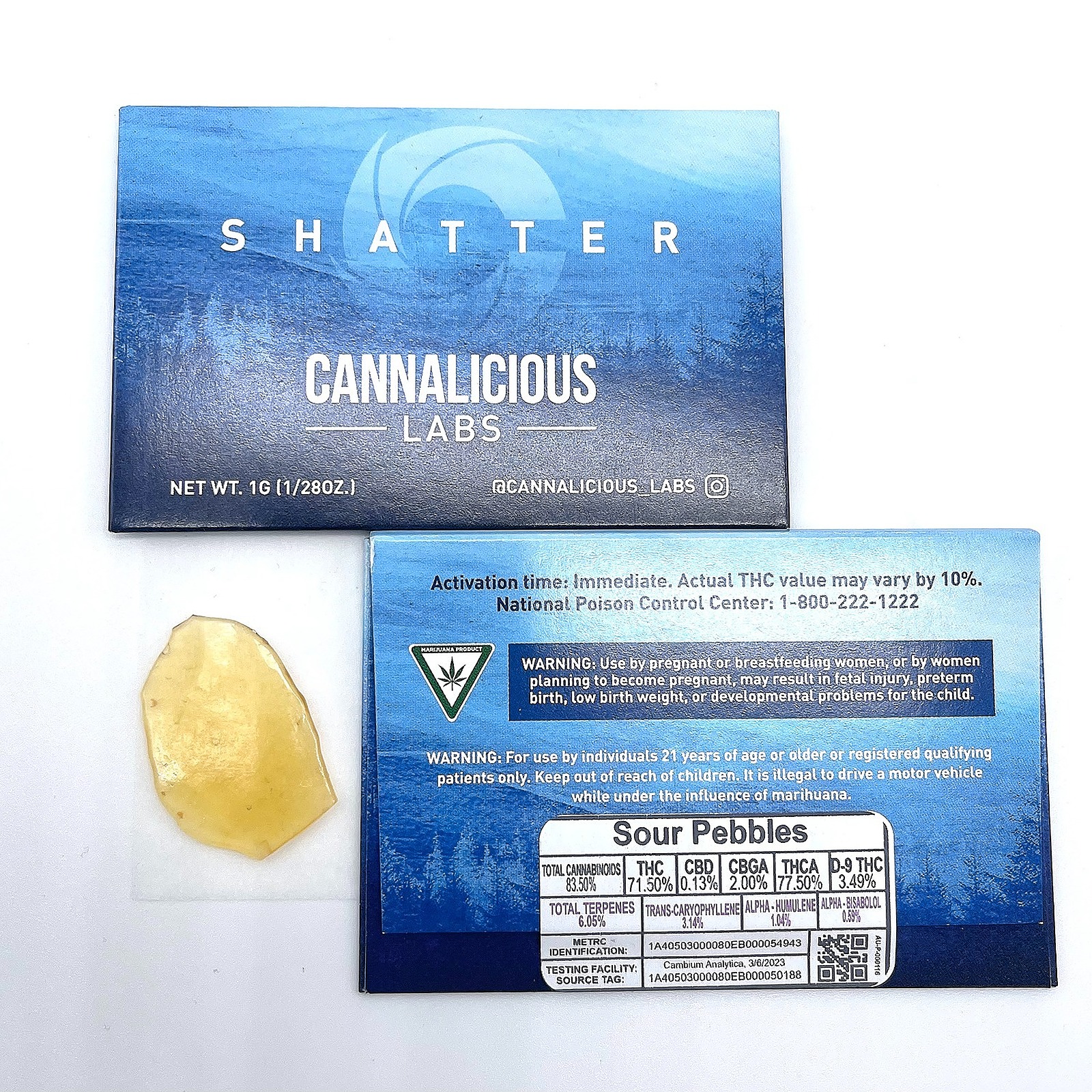Cannalicious Labs: Sour Pebbles Shatter 1.0g | Leafly