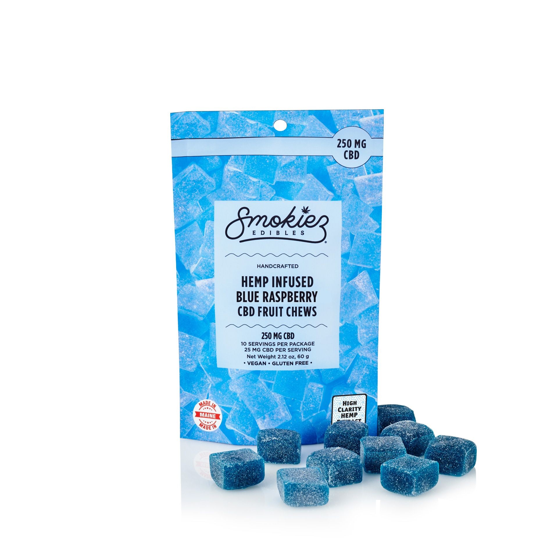Smokiez Edibles: Blue Raspberry Fruit Chews - 250 mg CBD - ME | Leafly