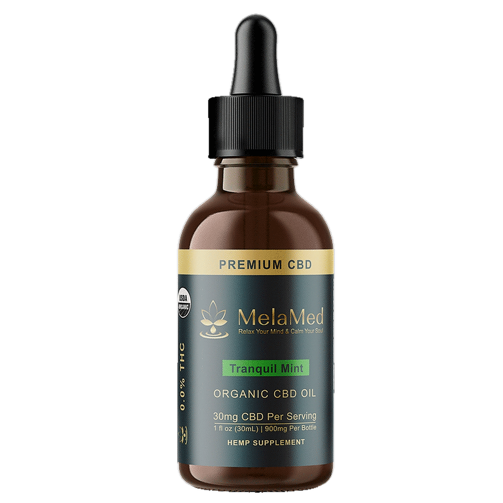 MelaMed Premium CBD: USDA Certified Organic Tranquil Mint Tincture ...