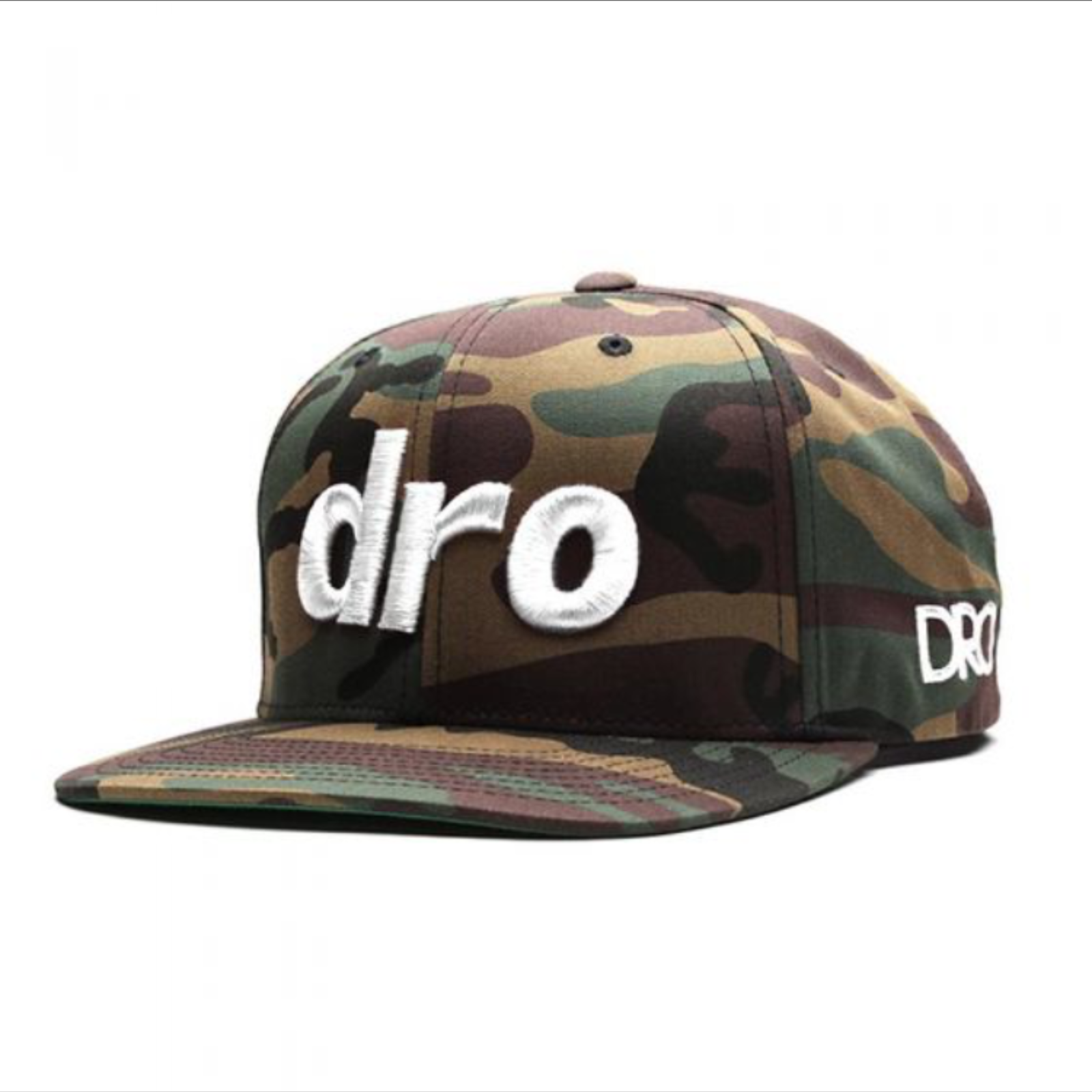 DRO: DRO Woodland Camouflage Weed Snapback Hat -White | Leafly