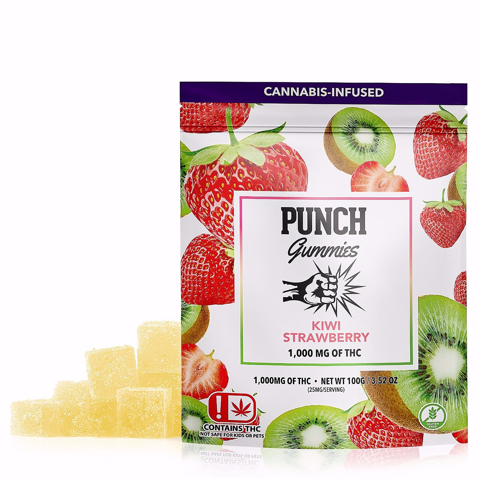 Punch: Kiwi Strawberry Extreme OK 1000MG Punch Gummies | Leafly