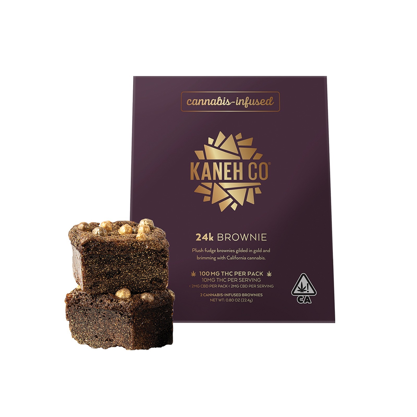 Kaneh Co.: 24 Karat Brownie [2pcs] (100mg THC) | Leafly