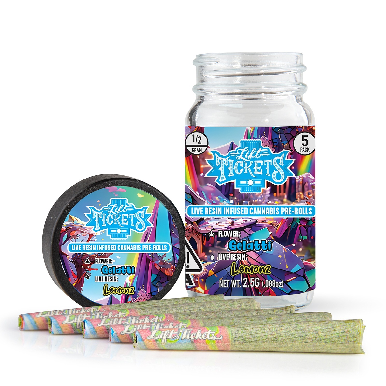 Lift Tickets: Gelatti x Lemonz - 0.5g Infused Pre Roll Multipack (5 ...