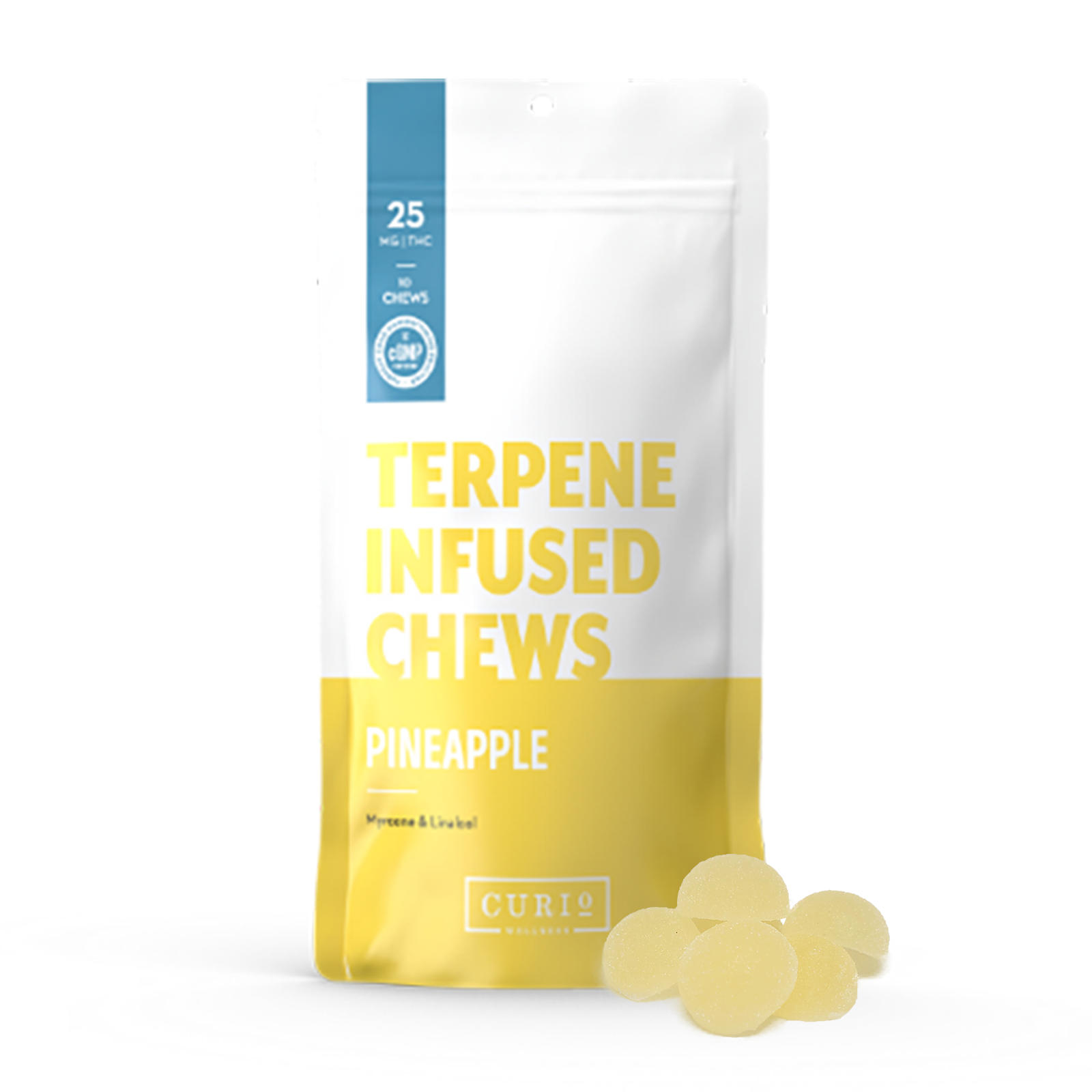 Curio Wellness: Terpene Infused Chews-Pineapple 25mg | Leafly