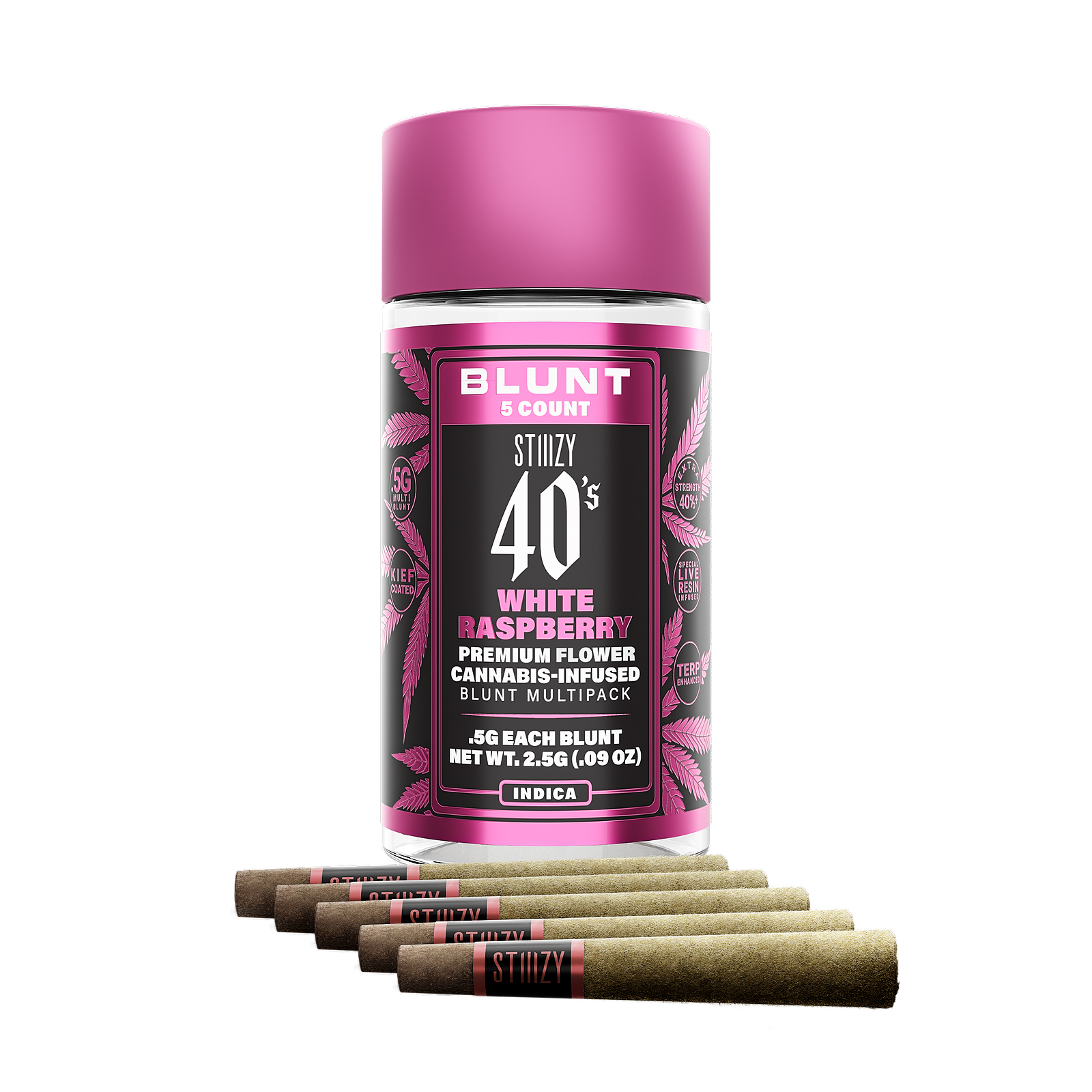 STIIIZY: WHITE RASPBERRY - .5G 40's PREROLL MULTI PACK | Leafly