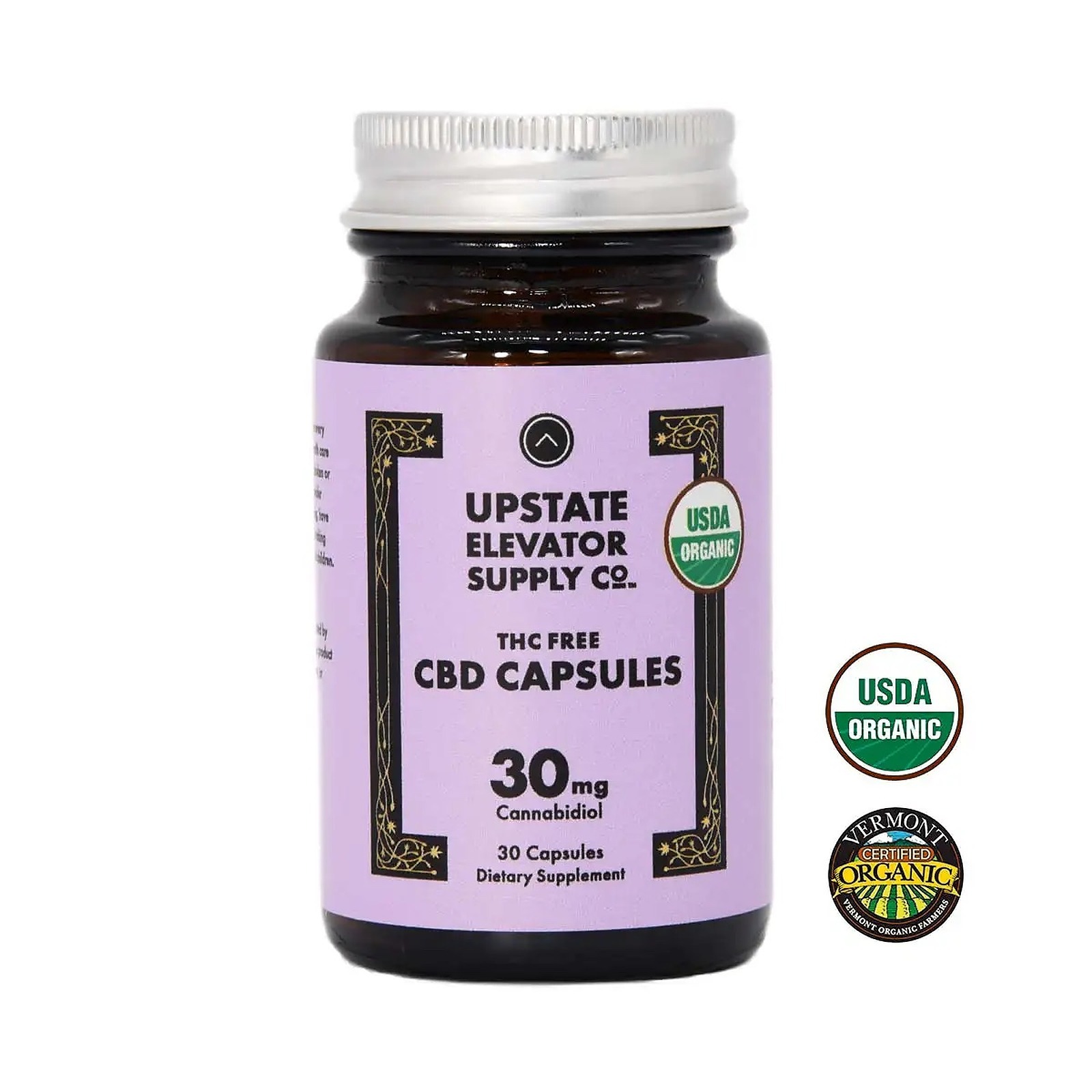 Upstate Elevator Supply Co.: Organic 30mg THC Free CBD Capsules | Leafly