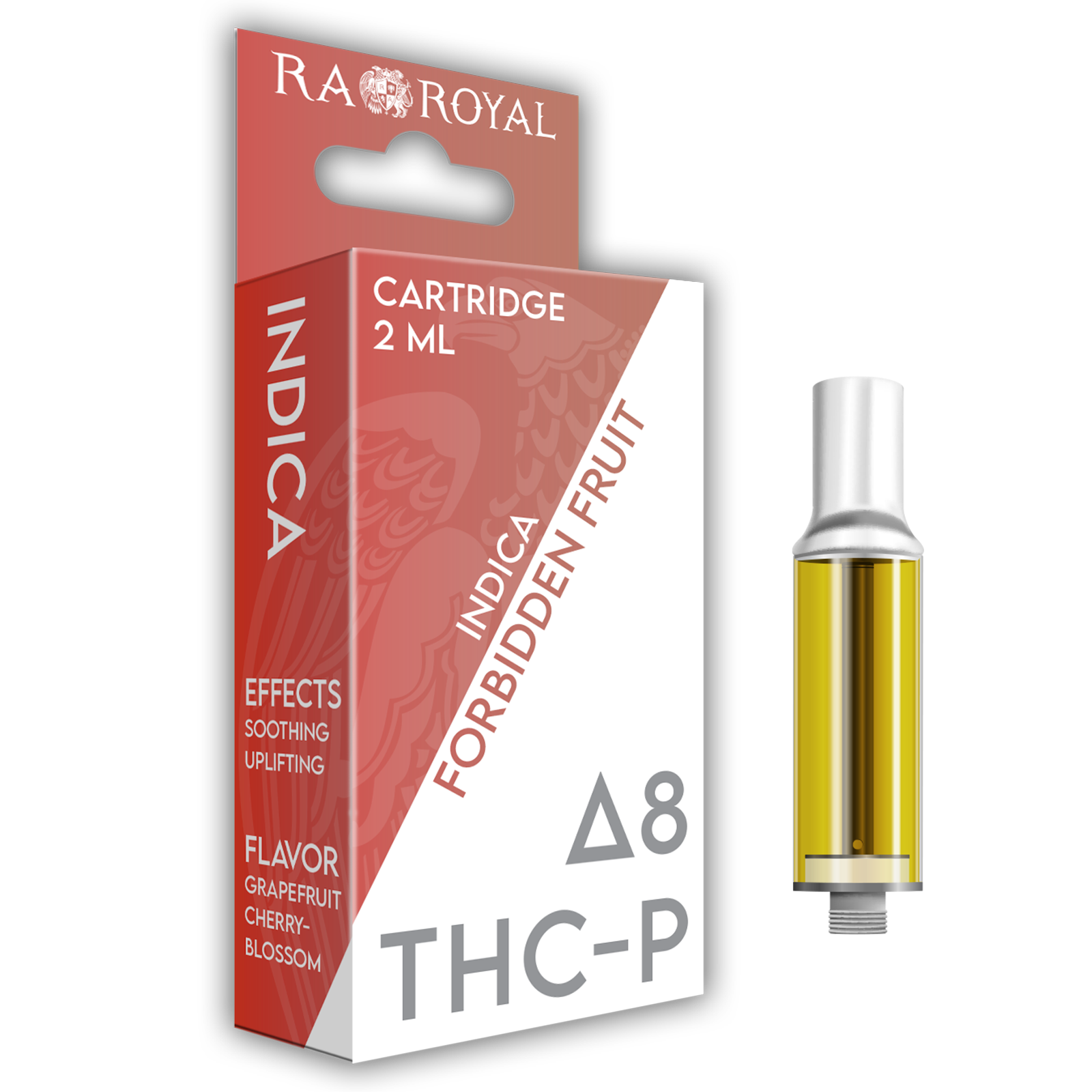 RA Royal: DELTA-8 + THC-P VAPE CARTRIDGE (2 ML): FORBIDDEN FRUIT INDICA ...