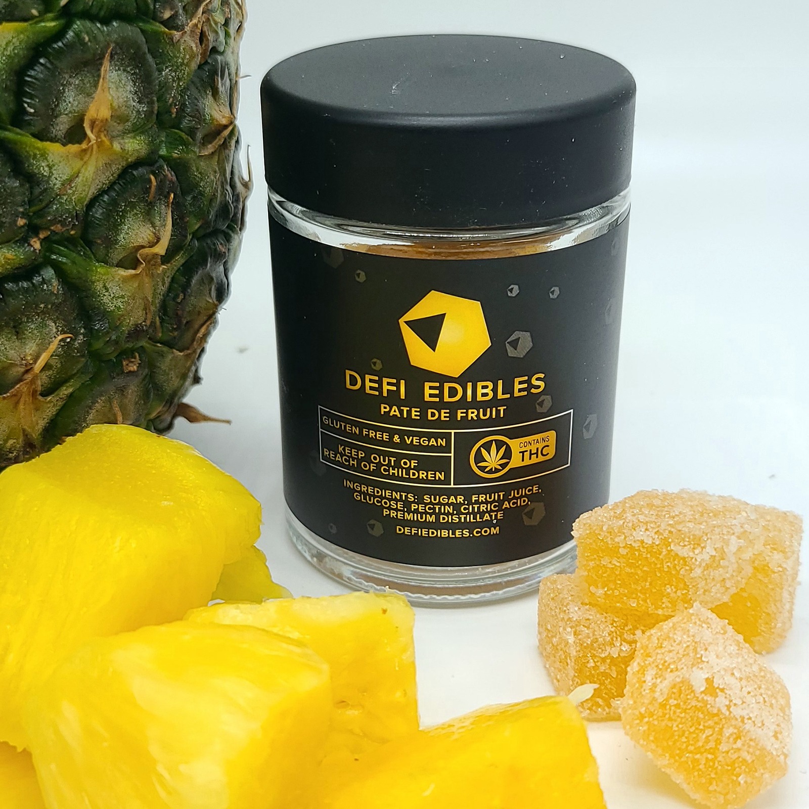 Defi Edibles: Pineapple Pate De Fruit Gummies 500mg 10-pack | Leafly