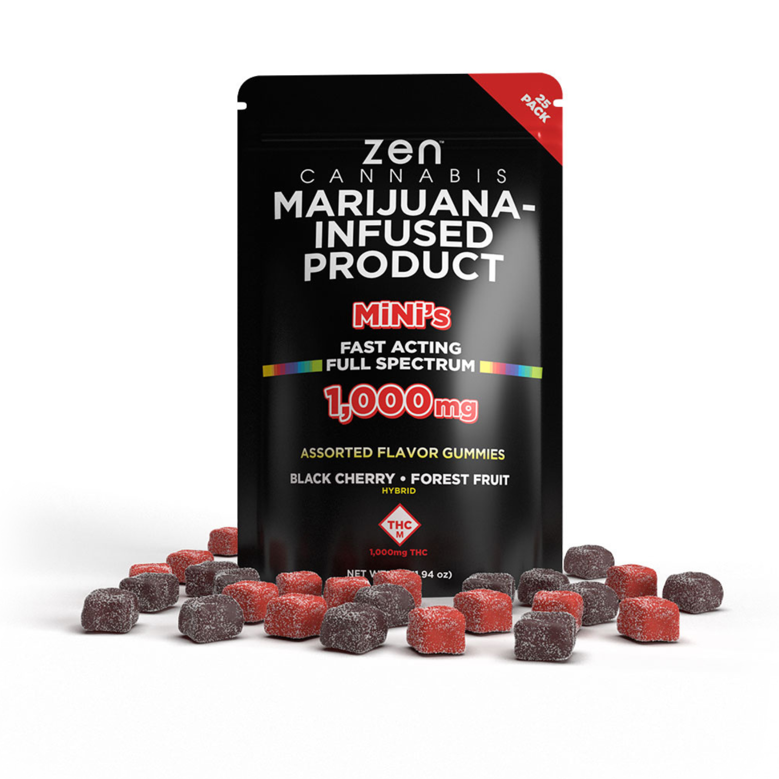 Bison Infused: Zen Cannabis 1,000mg Assorted Flavor Mini's | Leafly