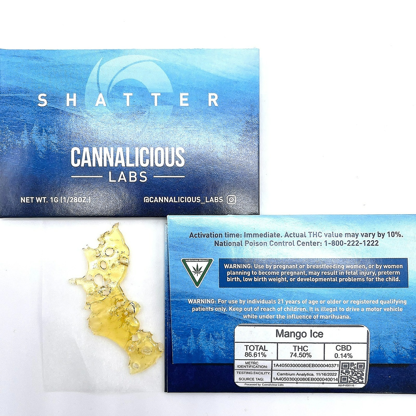 Cannalicious Labs: Mango Ice Shatter 1.0g | Leafly