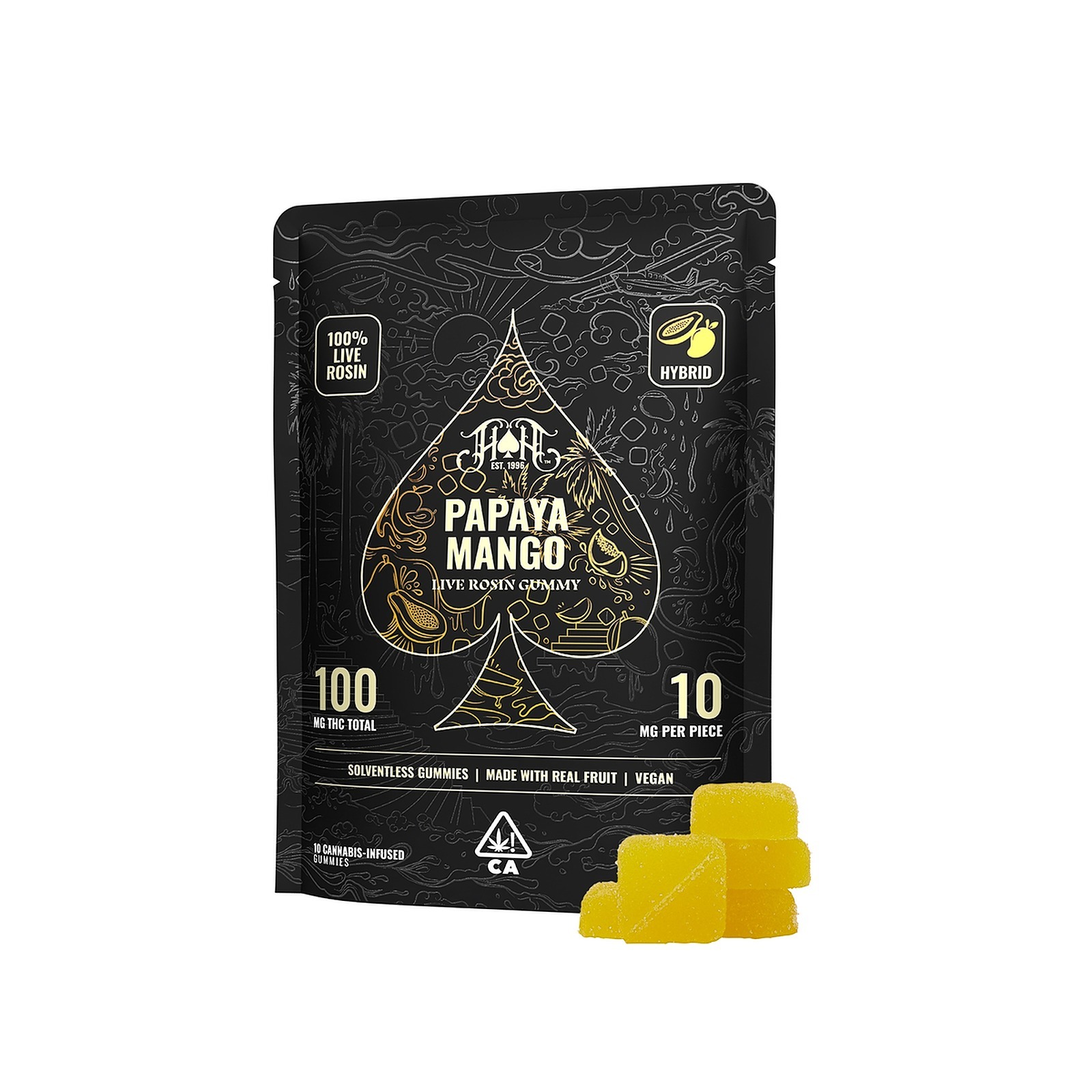 Heavy Hitters: Papaya Mango | Hybrid - Live Rosin Gummies - 100mg THC ...